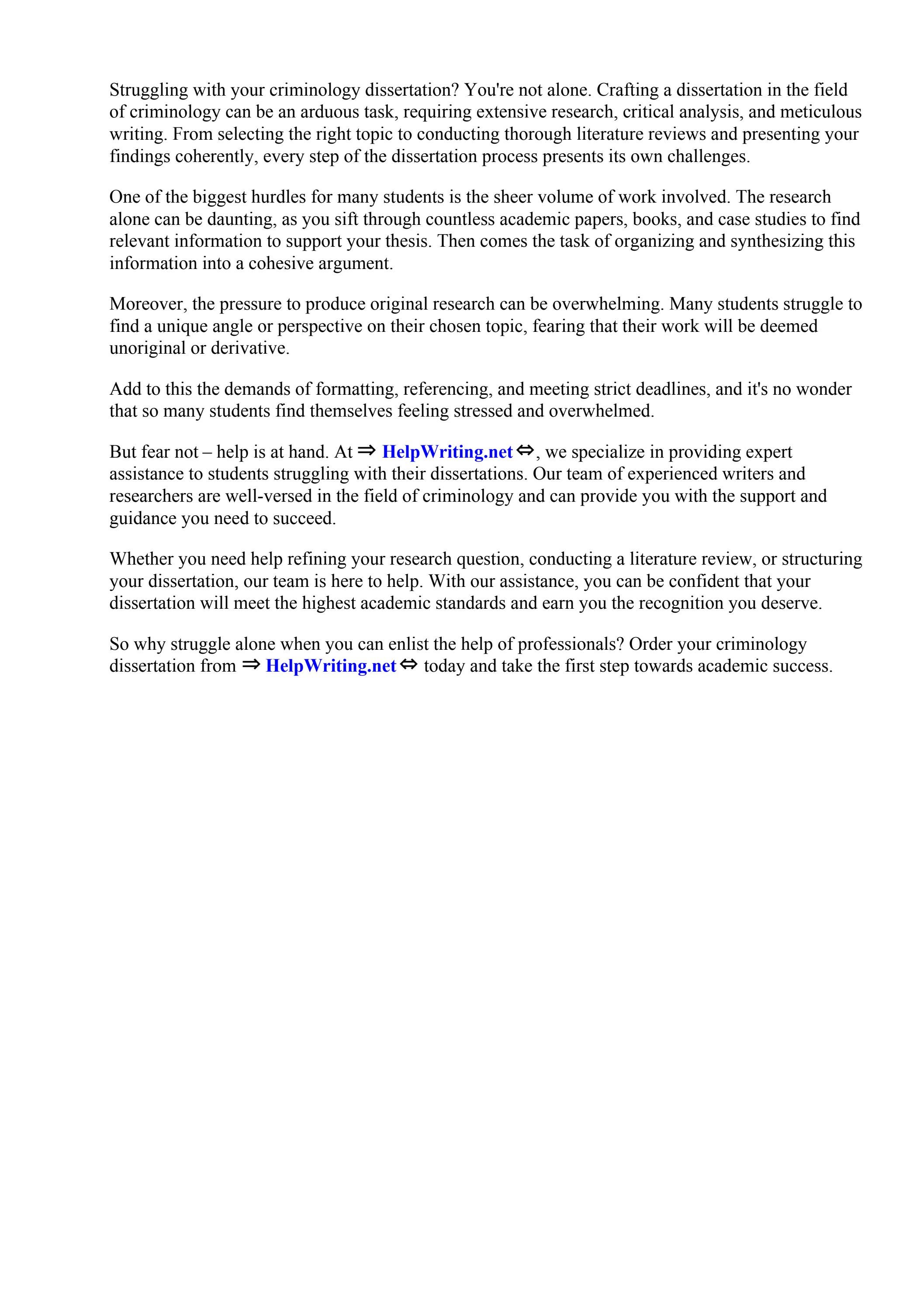 Criminology Dissertation Examples by Nancy Hernandez - Issuu