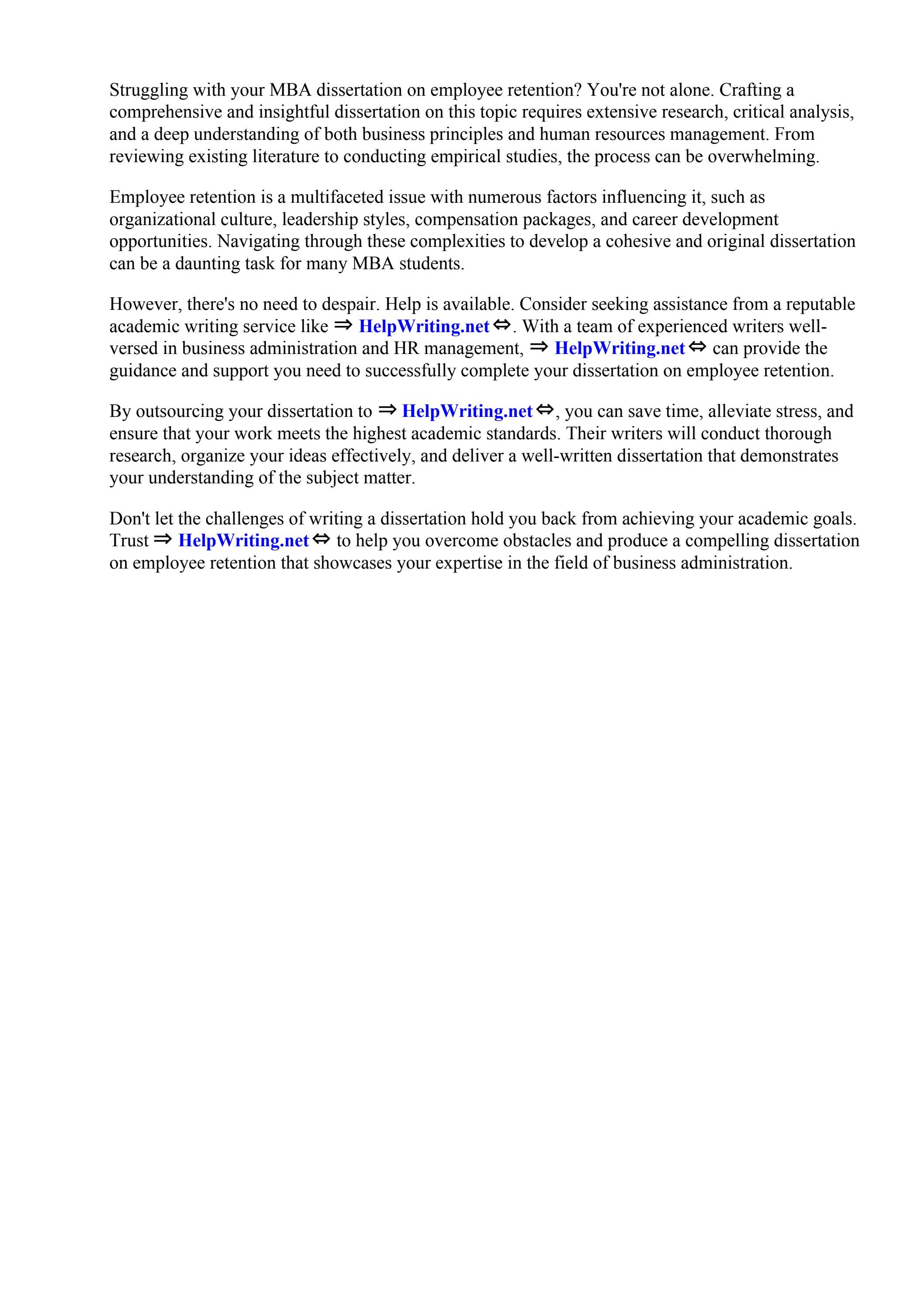 Mba Dissertation Employee Retention by Kari Haas - Issuu
