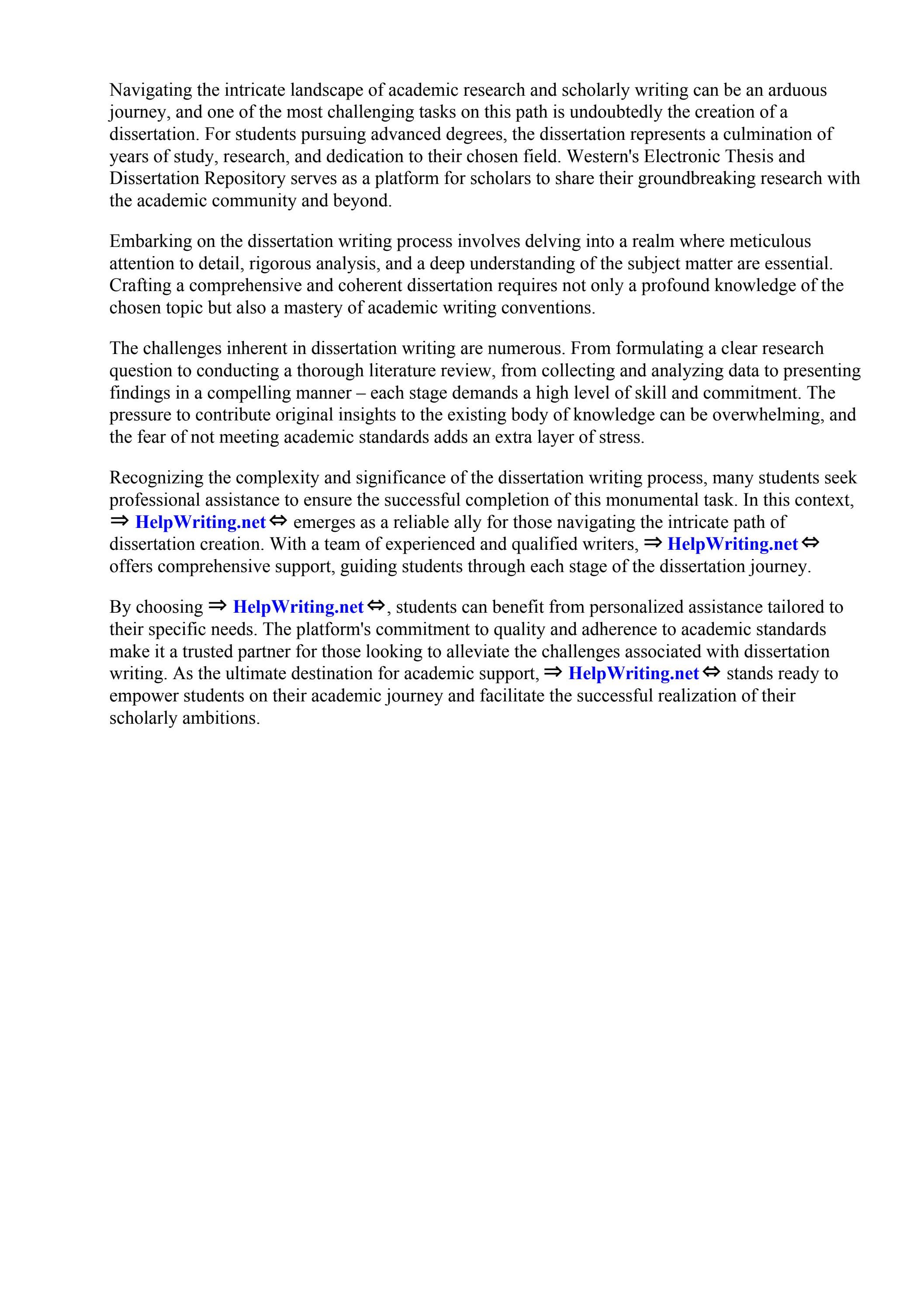 Westerns Electronic Thesis And Dissertation Repository by Vivian Flores ...