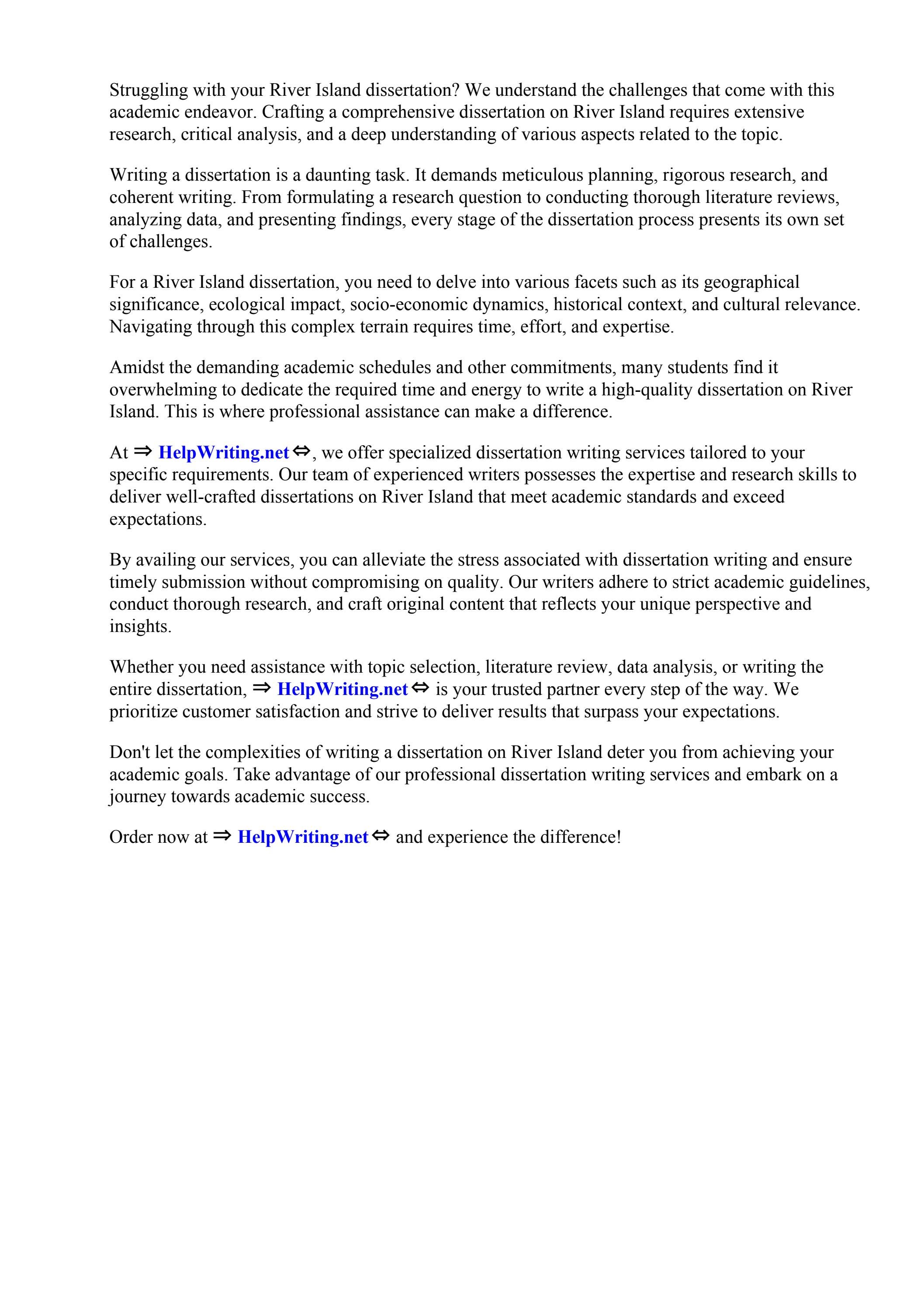 River Island Dissertation by Angela White - Issuu