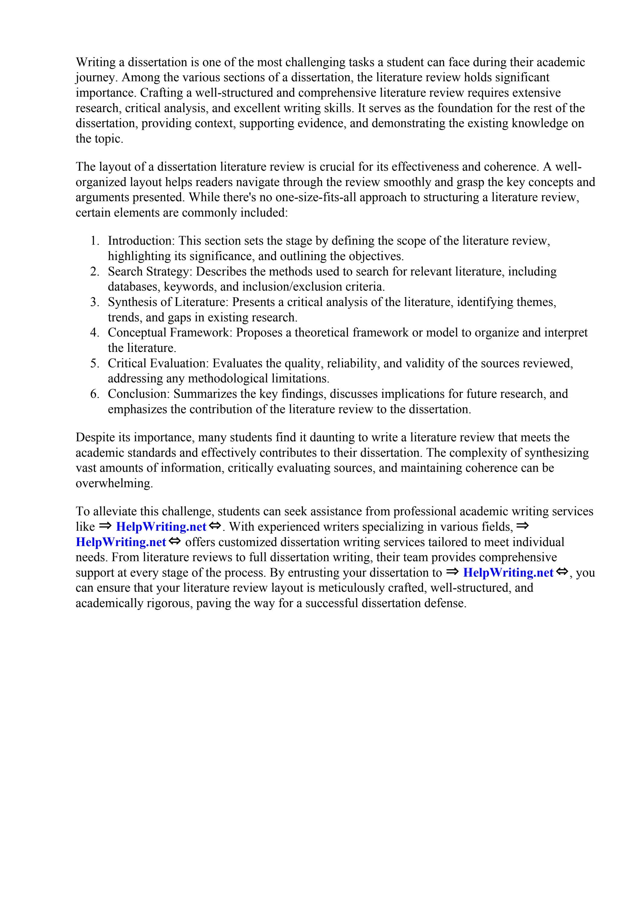 Dissertation Literature Review Layout by Kim Young - Issuu