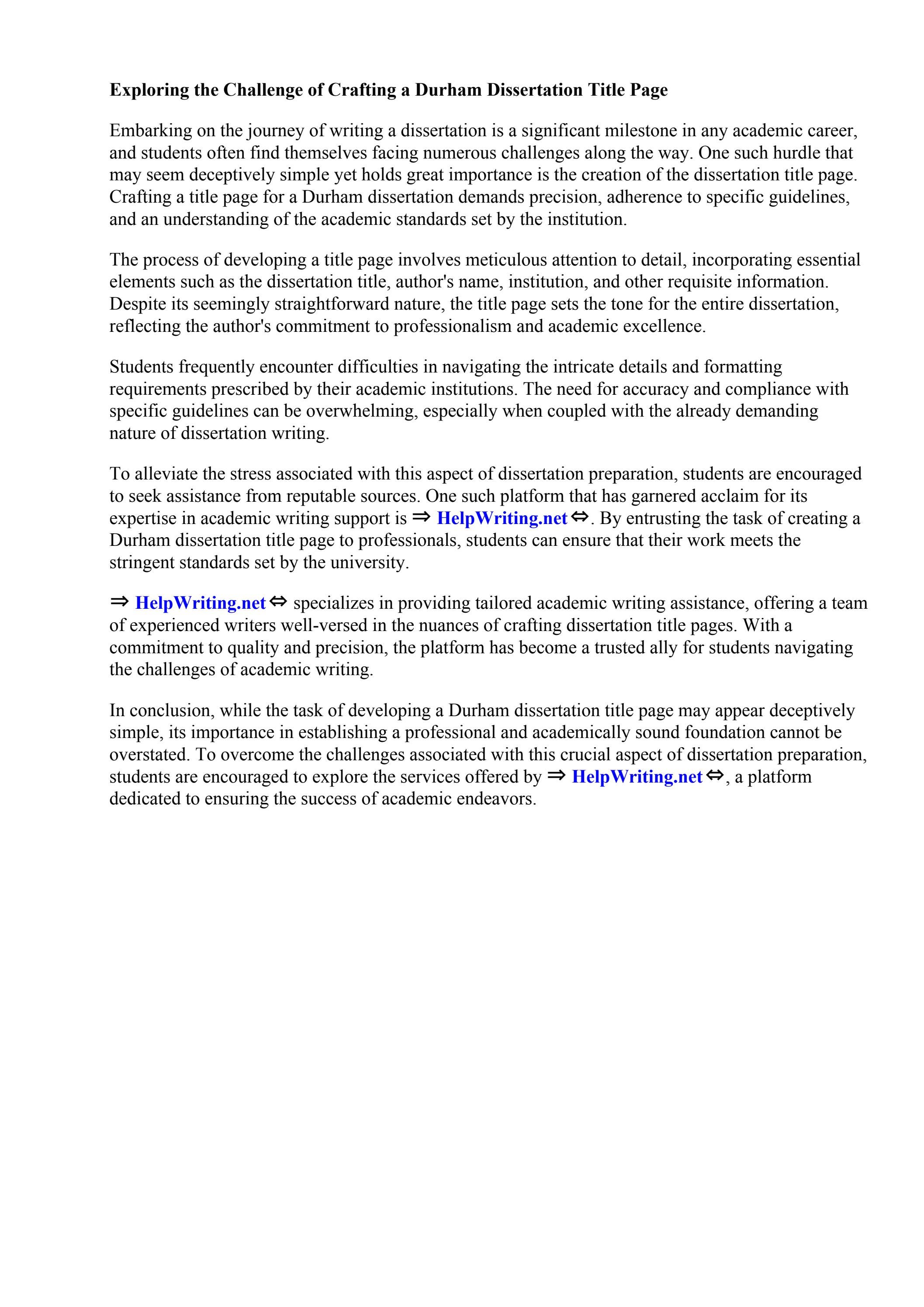 Durham Dissertation Title Page by Wendy Sax - Issuu