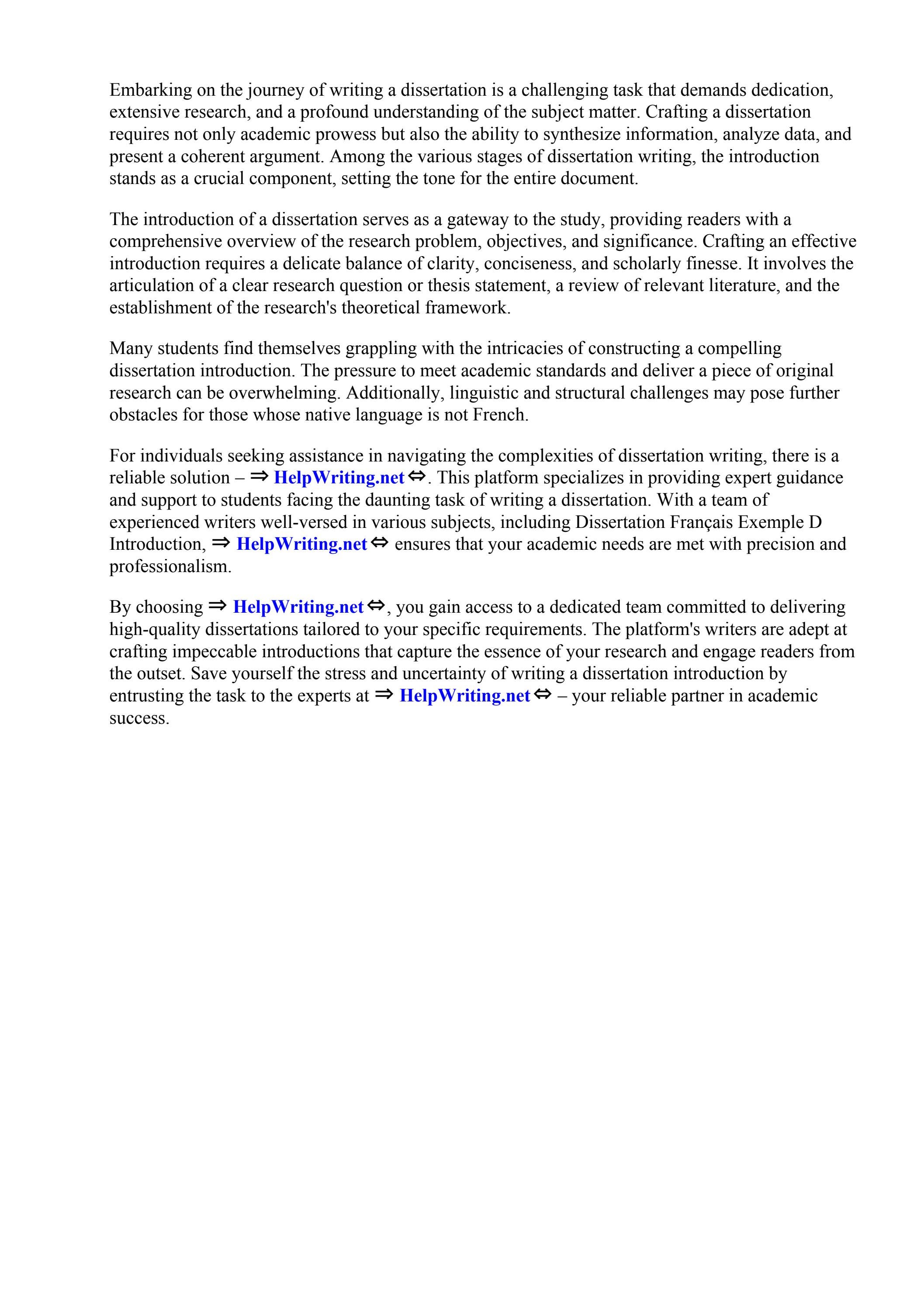 Dissertation Francais Exemple D Introduction by Anne Myers - Issuu