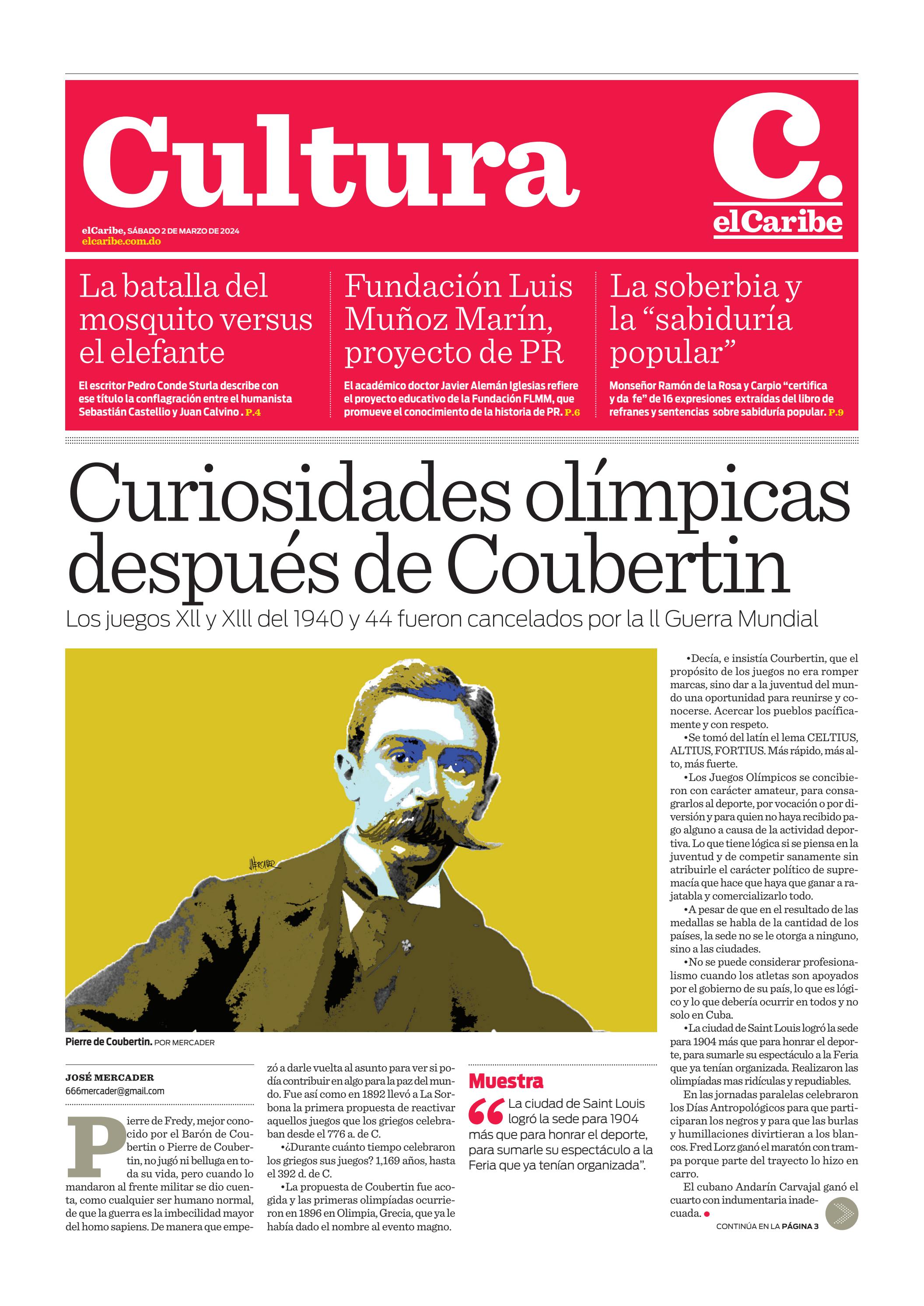 Cultura 02 marzo 2024 by Periódico elCaribe - Issuu