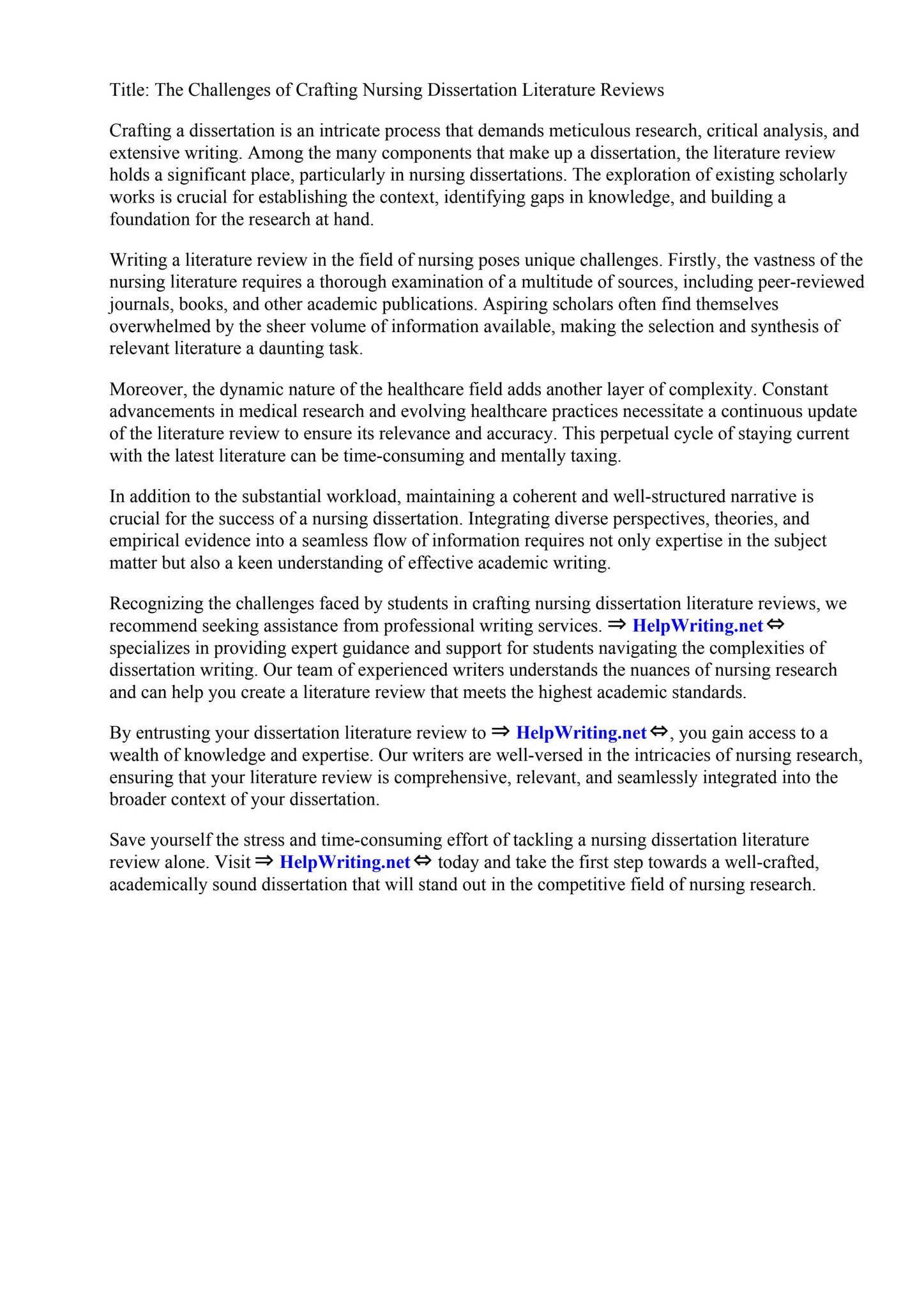 Examples Of Nursing Dissertation Literature Reviews by Jamie Bush - Issuu