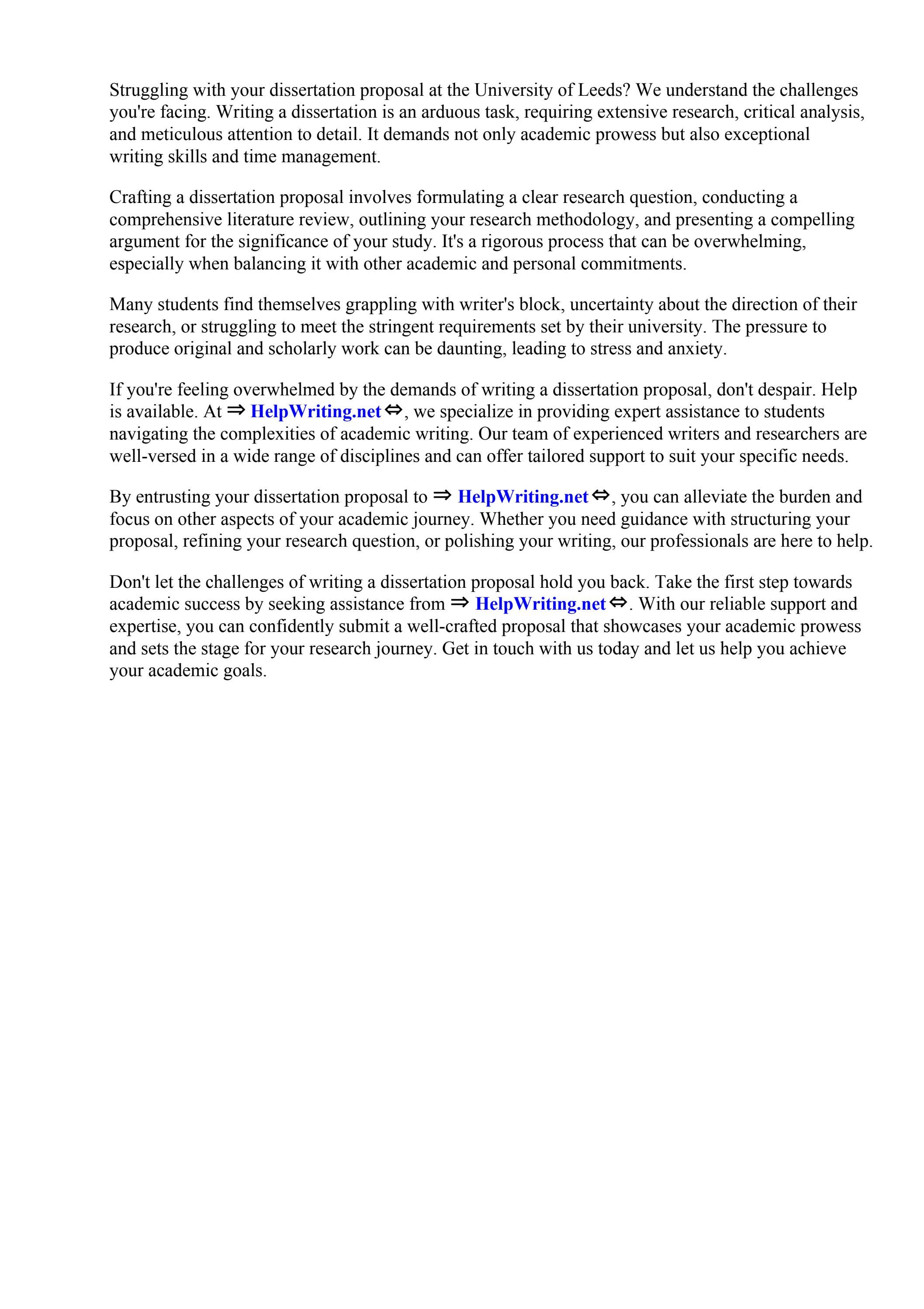 Dissertation Proposal University Of Leeds by Amy Storey - Issuu