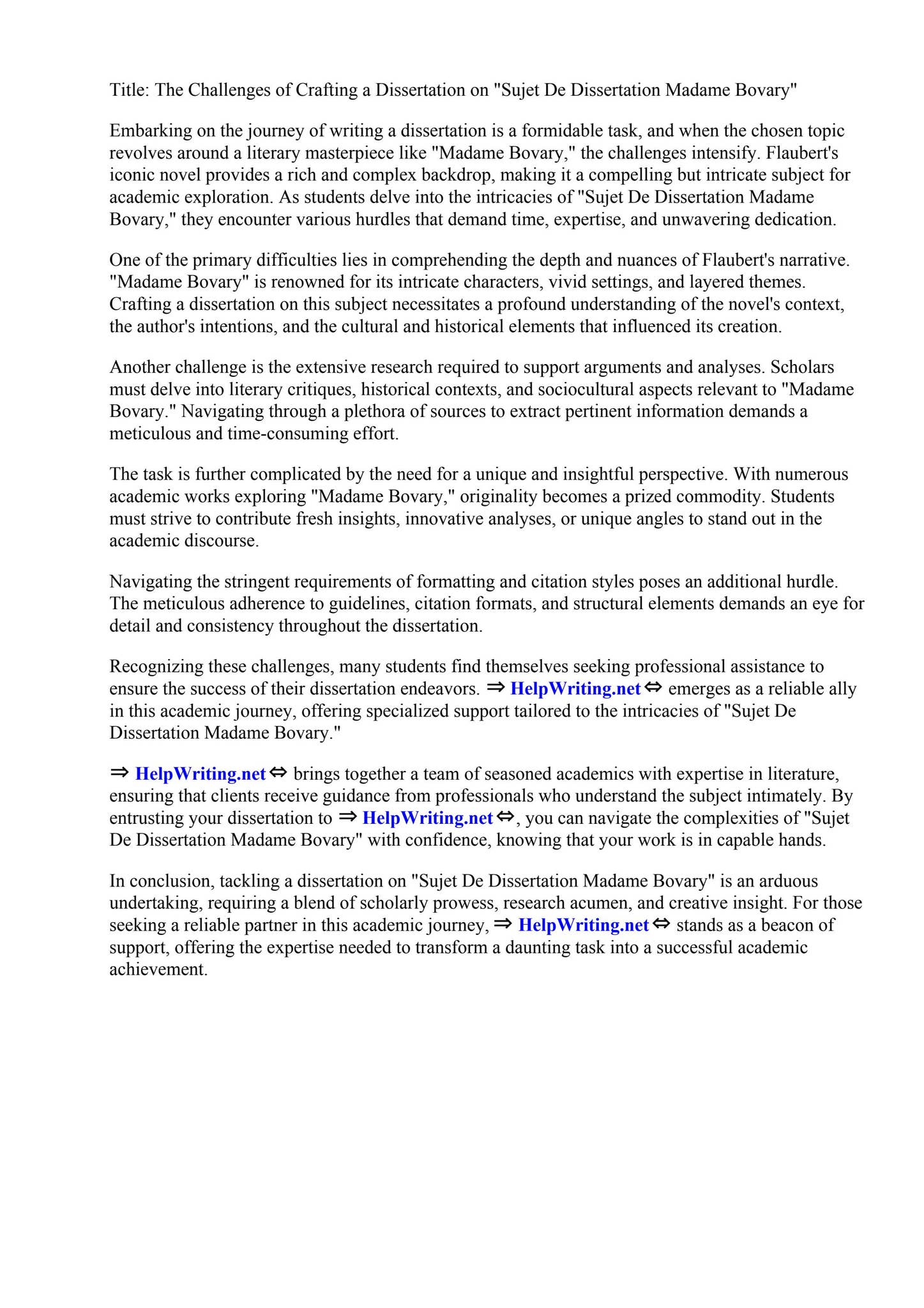 Sujet De Dissertation Madame Bovary by Heidi Eilers - Issuu