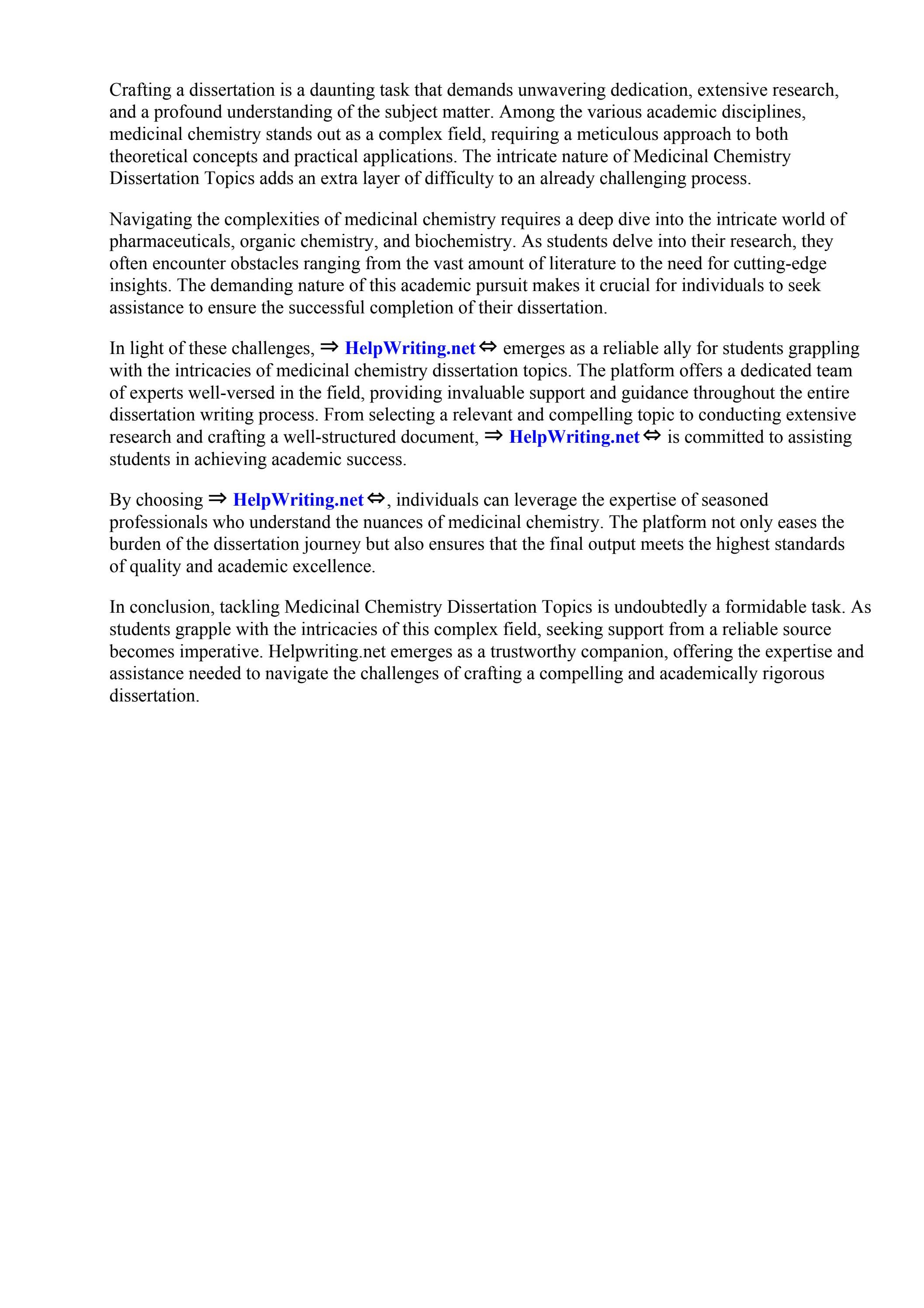 Medicinal Chemistry Dissertation Topics by Heidi Eilers - Issuu