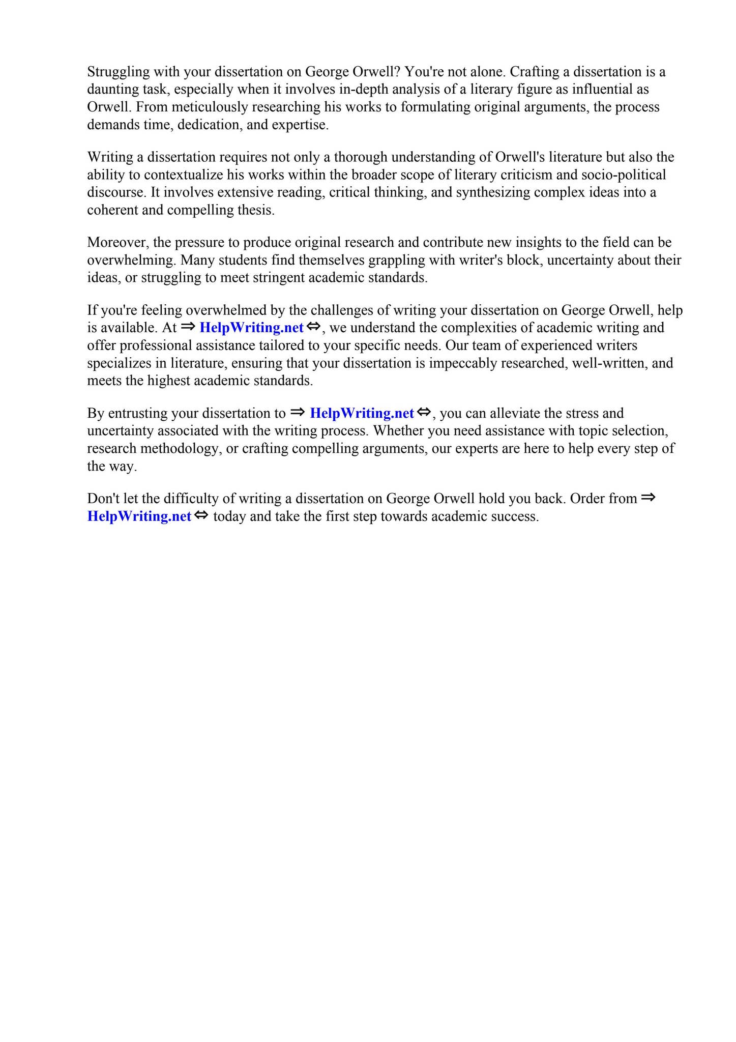 Dissertation On George Orwell by Lisa Besch - Issuu