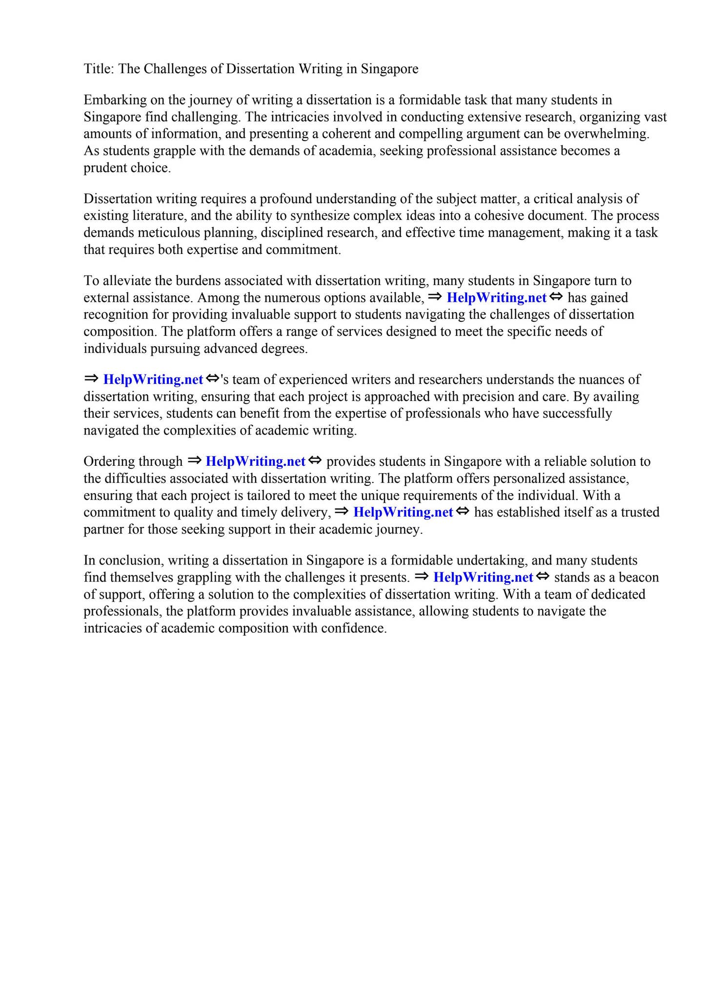 Dissertation Writing Singapore by Stacey Caron - Issuu