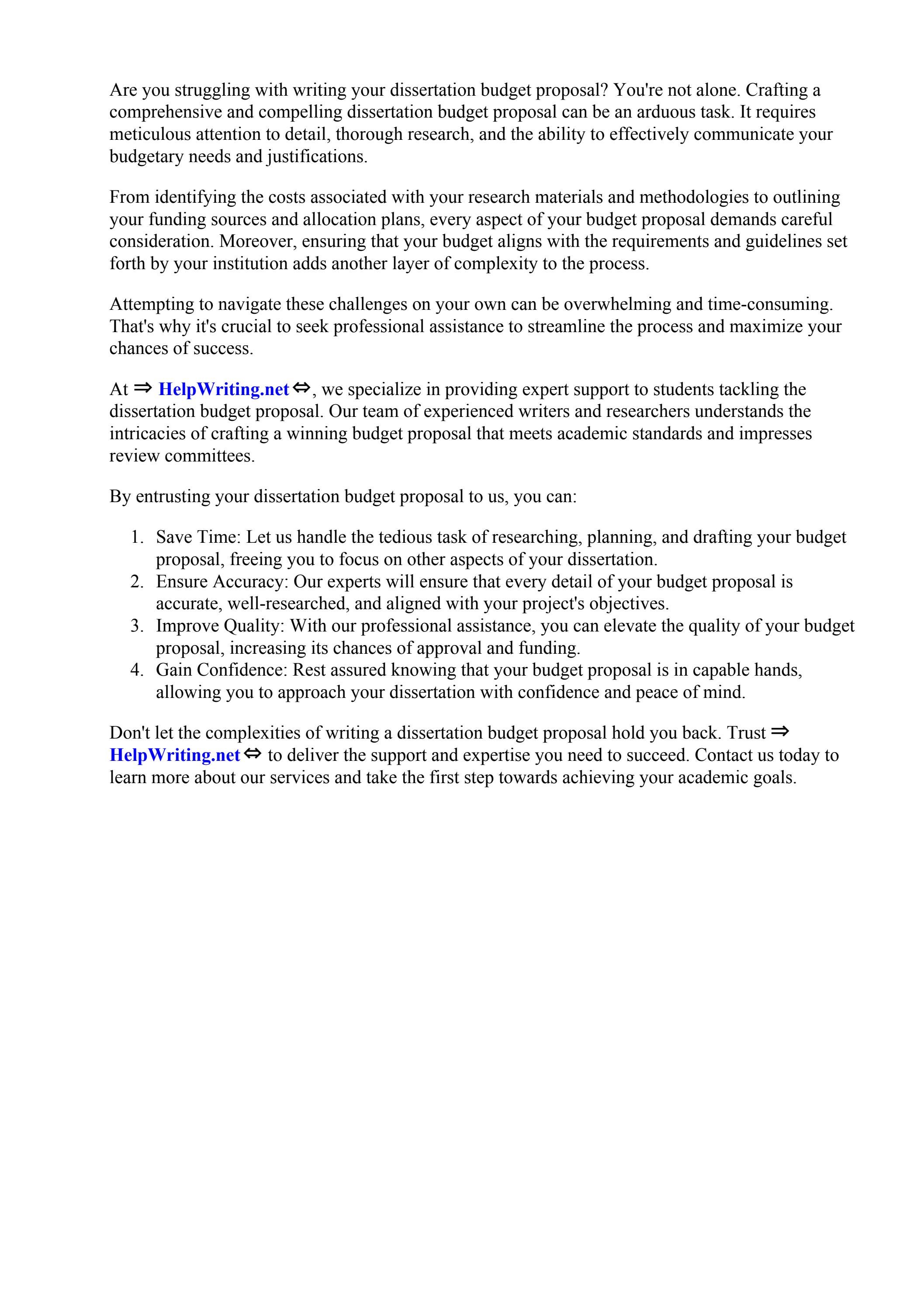 Dissertation Budget Proposal by Angela Higgins - Issuu