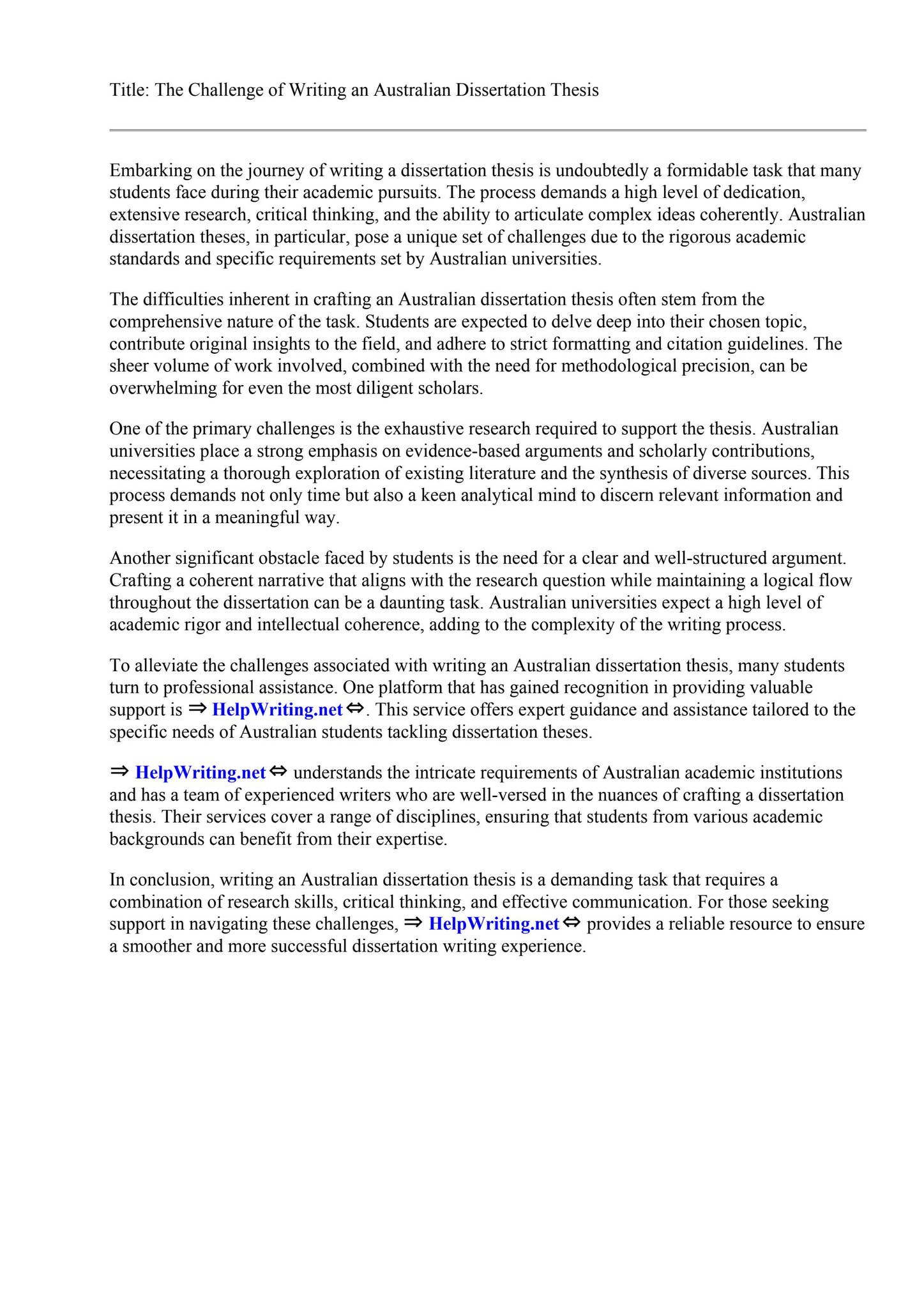 Australian Dissertation Thesis by Tonya Cummins - Issuu