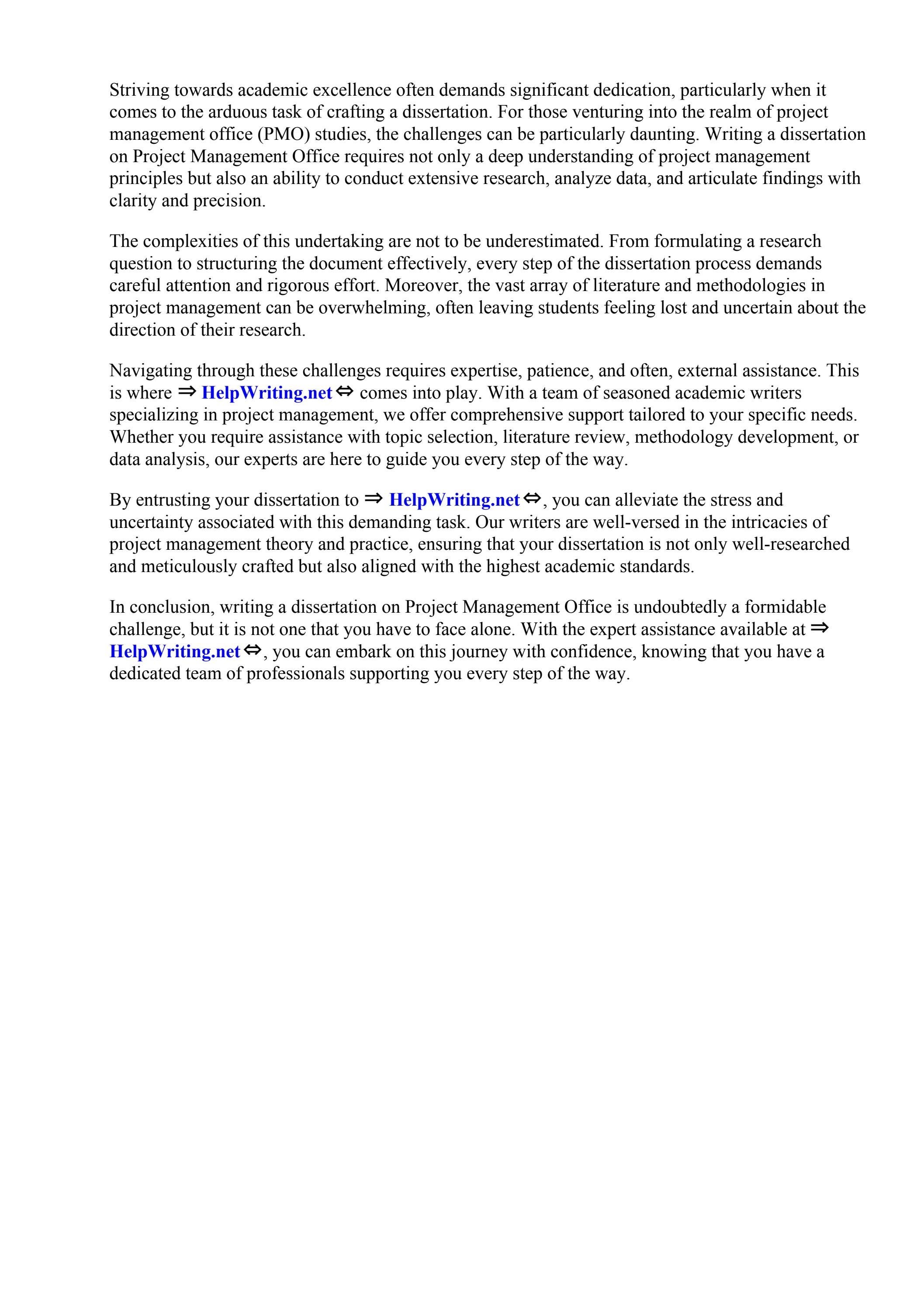 Dissertation On Project Management Office by Alexandra Moore - Issuu