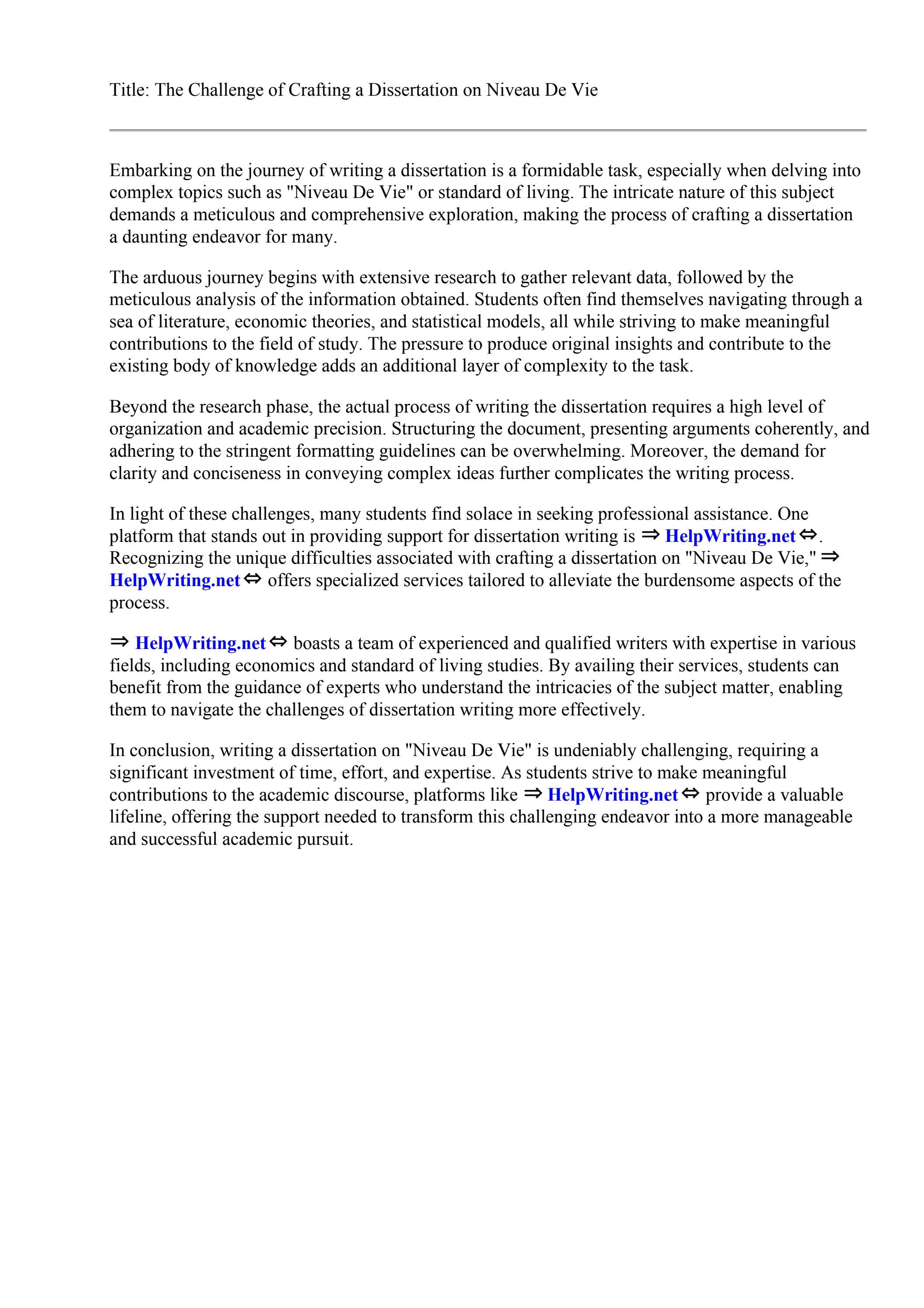 Dissertation Niveau De Vie by Angie Jacobs - Issuu