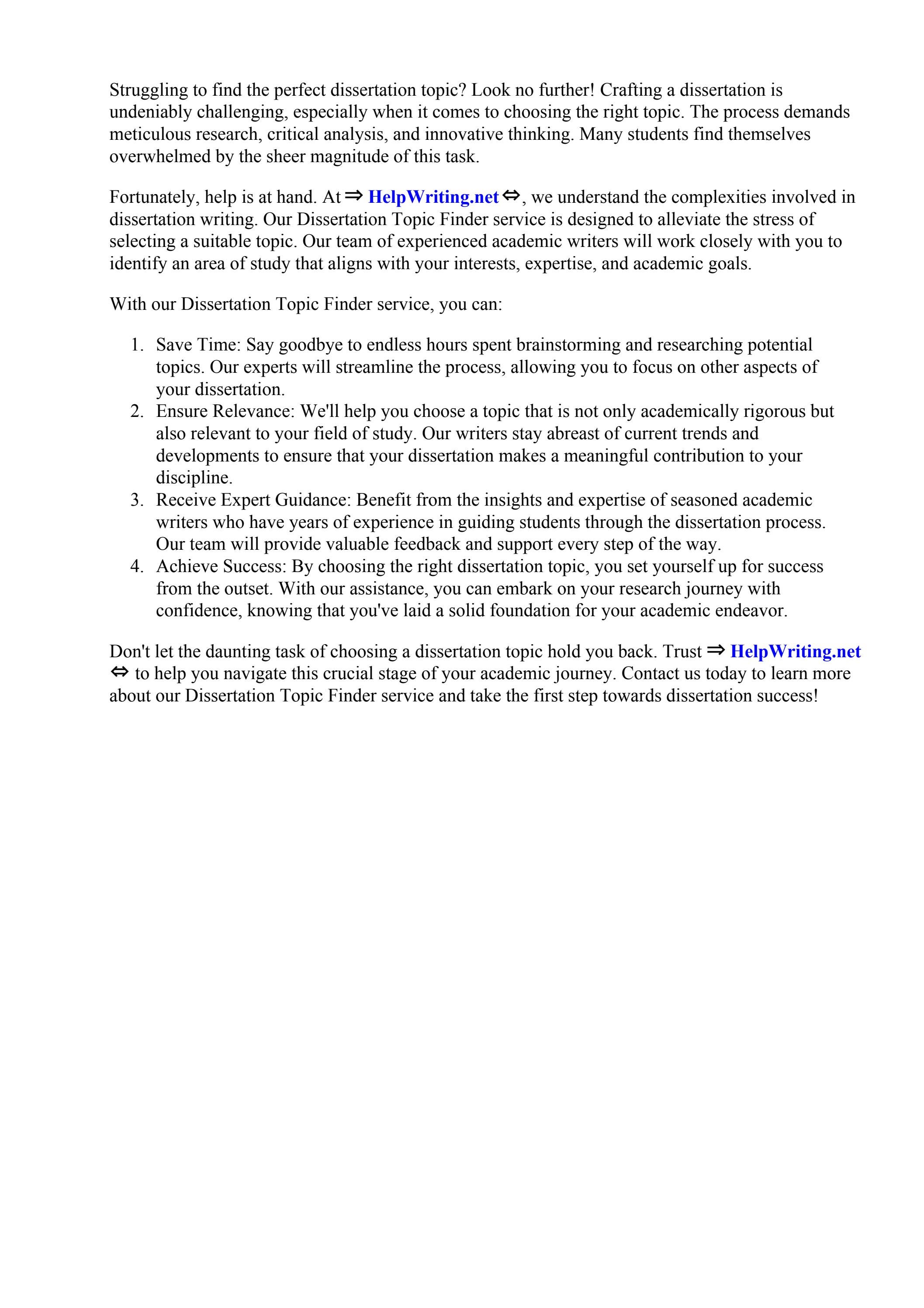 Dissertation Topic Finder by Lisa Singleton - Issuu