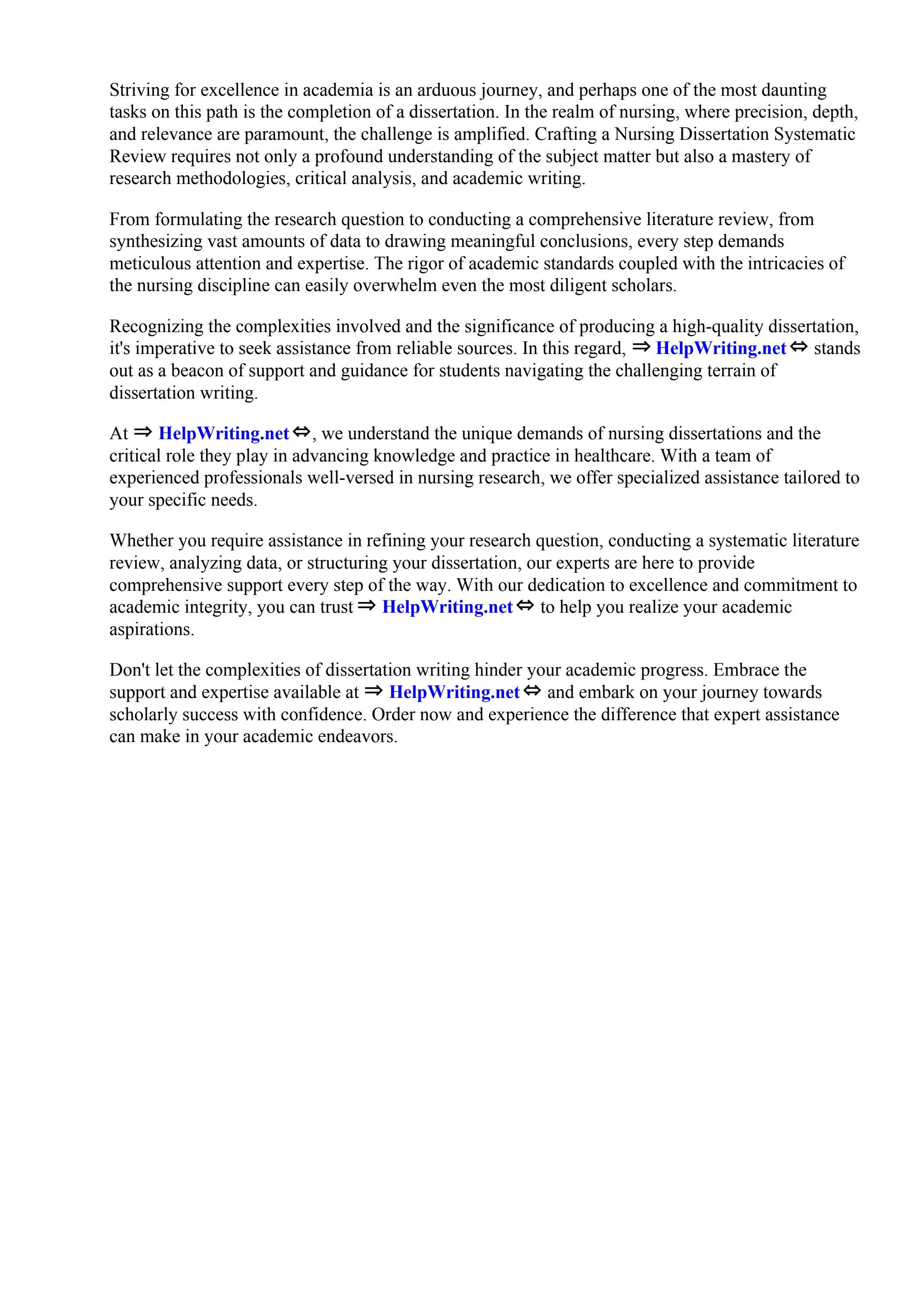 Nursing Dissertation Systematic Review by Lisa Singleton - Issuu