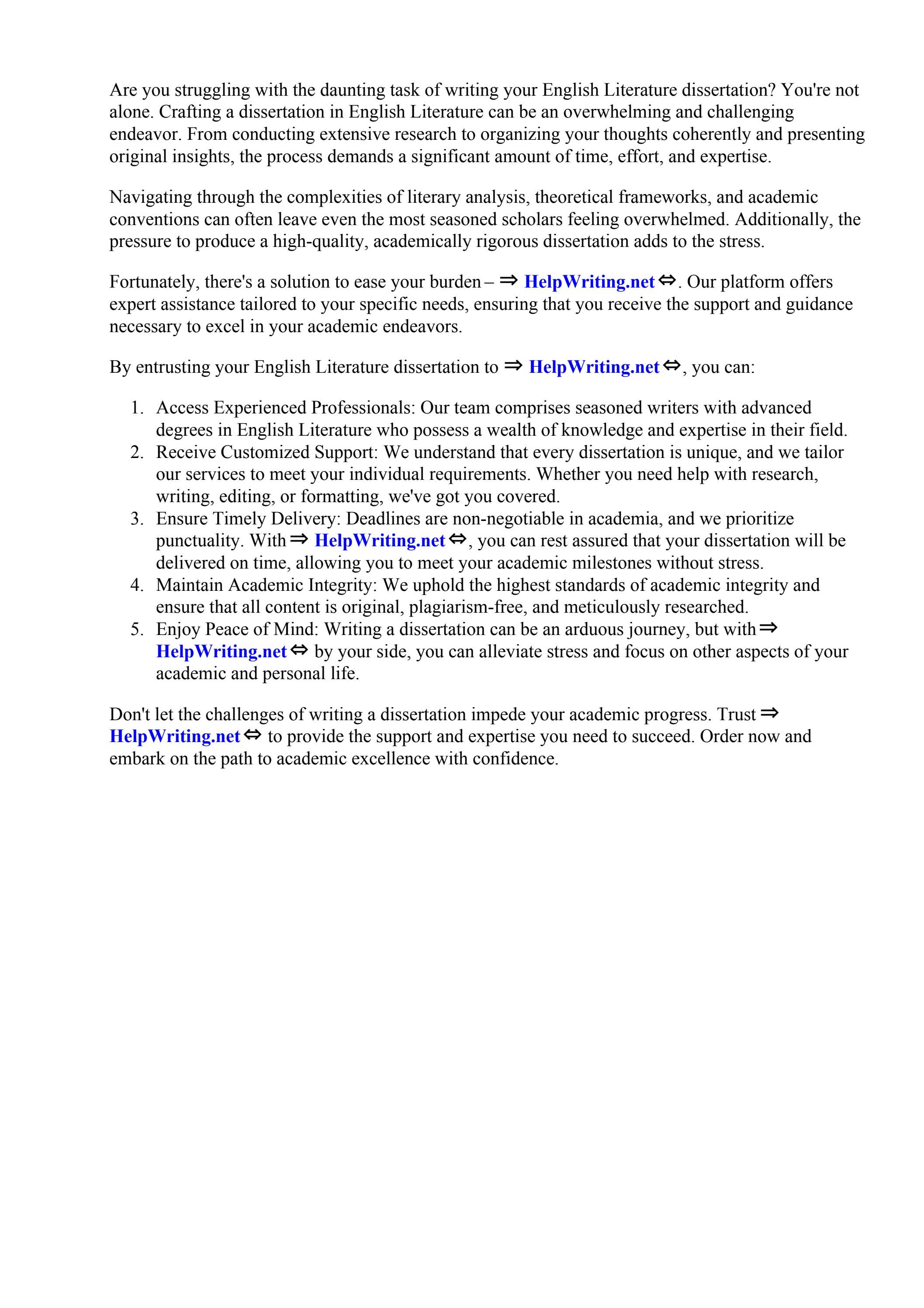 English Literature Dissertation Template by Juanita Roest - Issuu