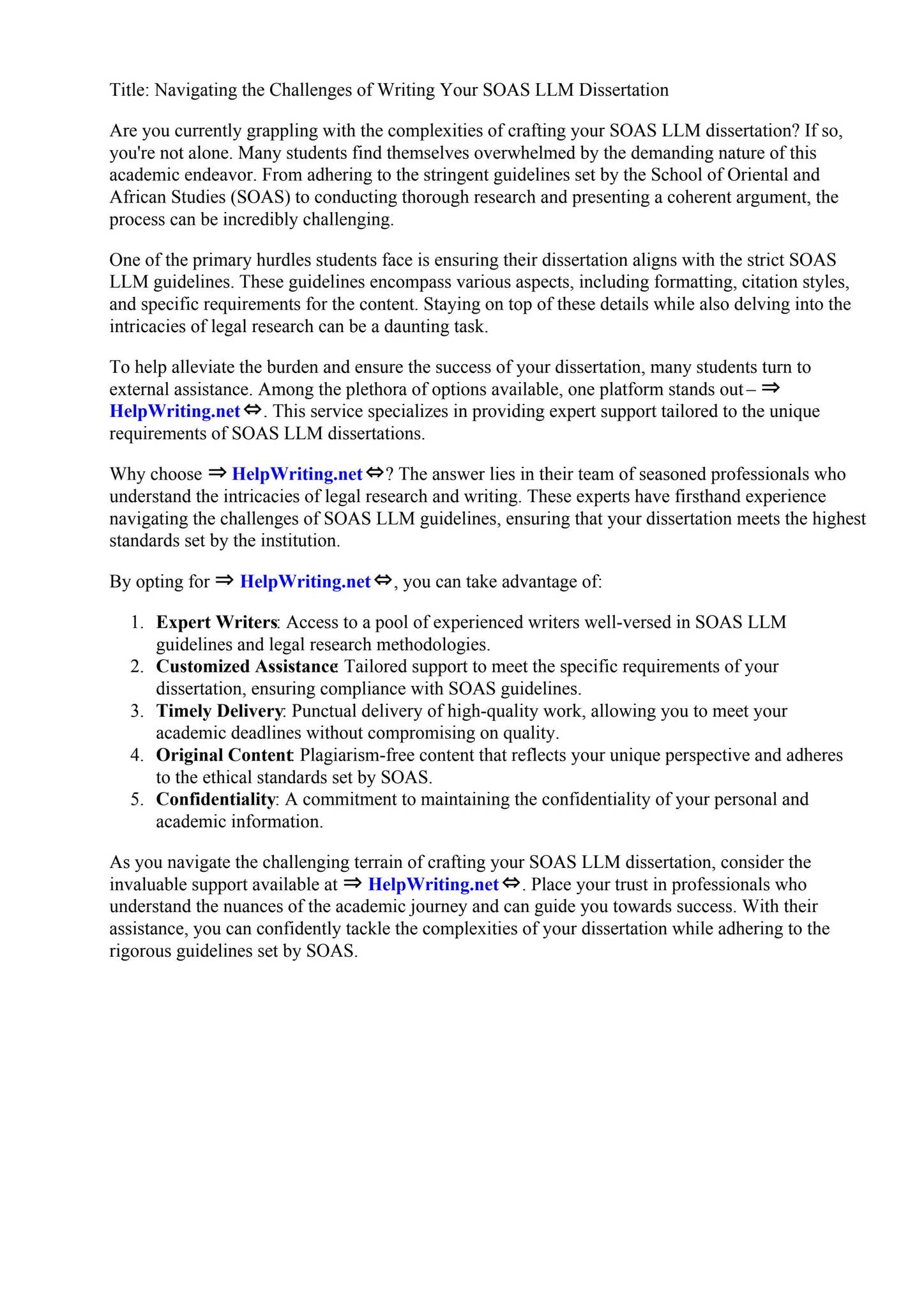 Soas Llm Dissertation Guidelines by Tara Simmons - Issuu