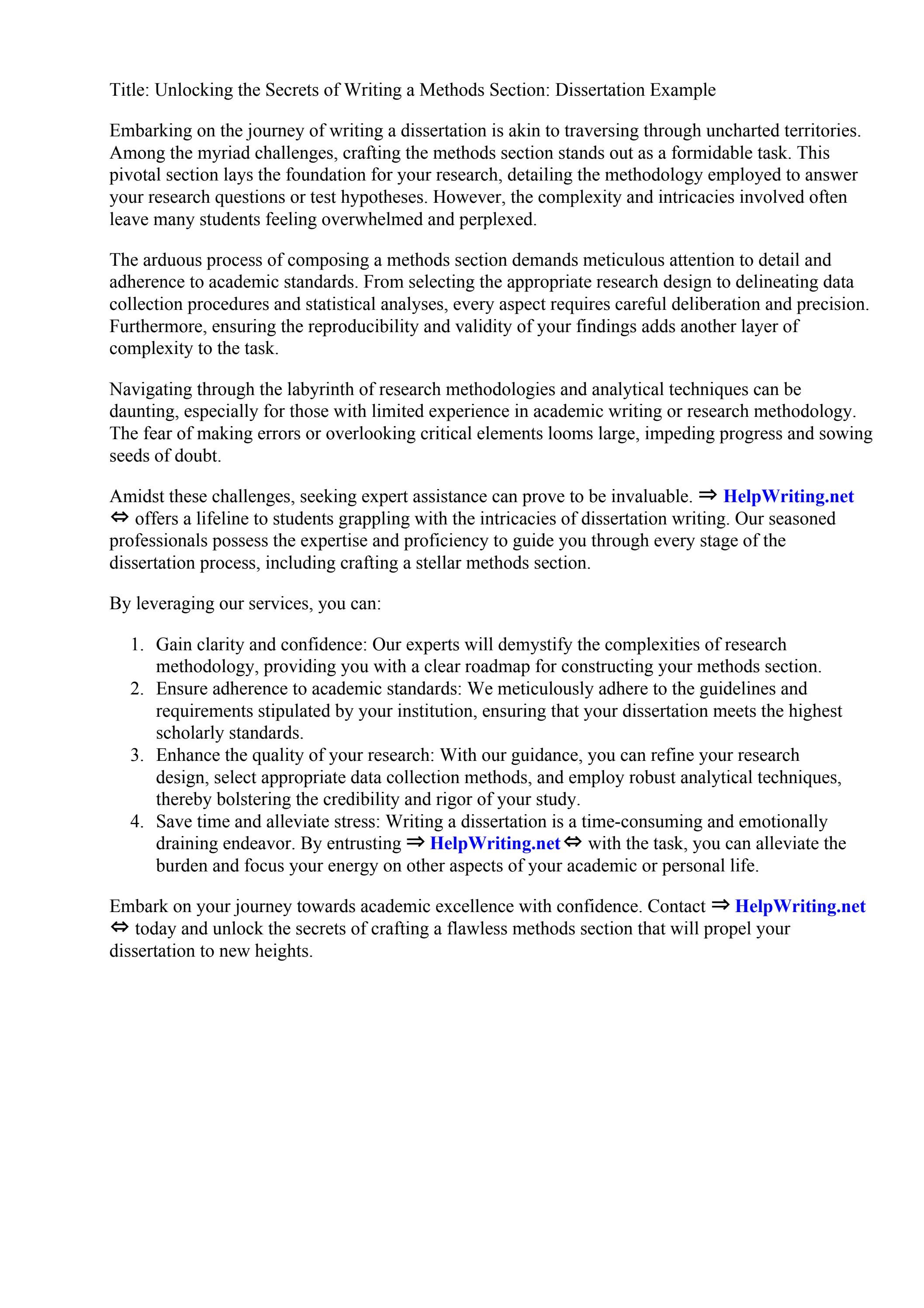 Methods Section Dissertation Example by Karen Keller - Issuu