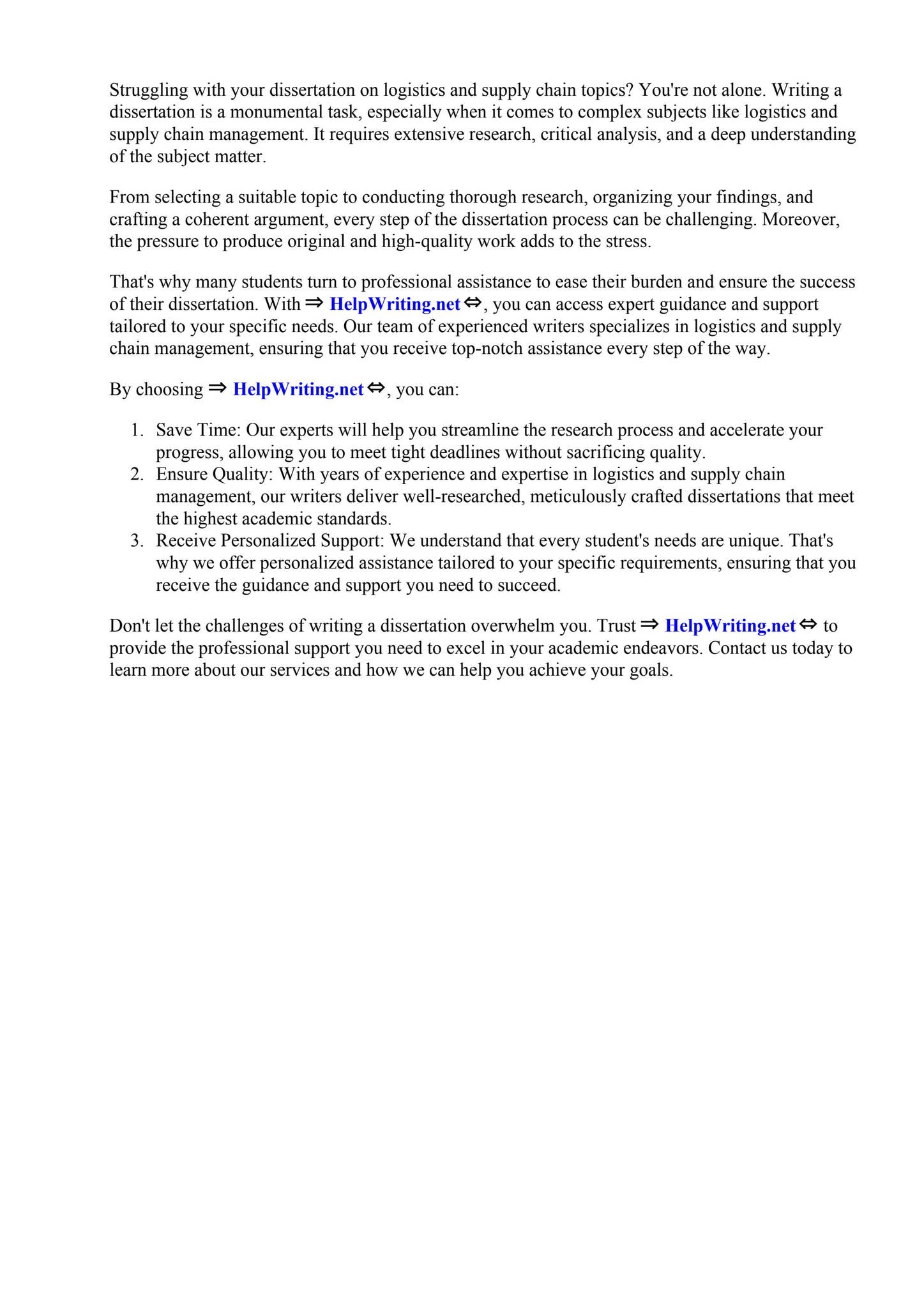 Dissertation Topics Logistics Supply Chain by Kristy Webb - Issuu