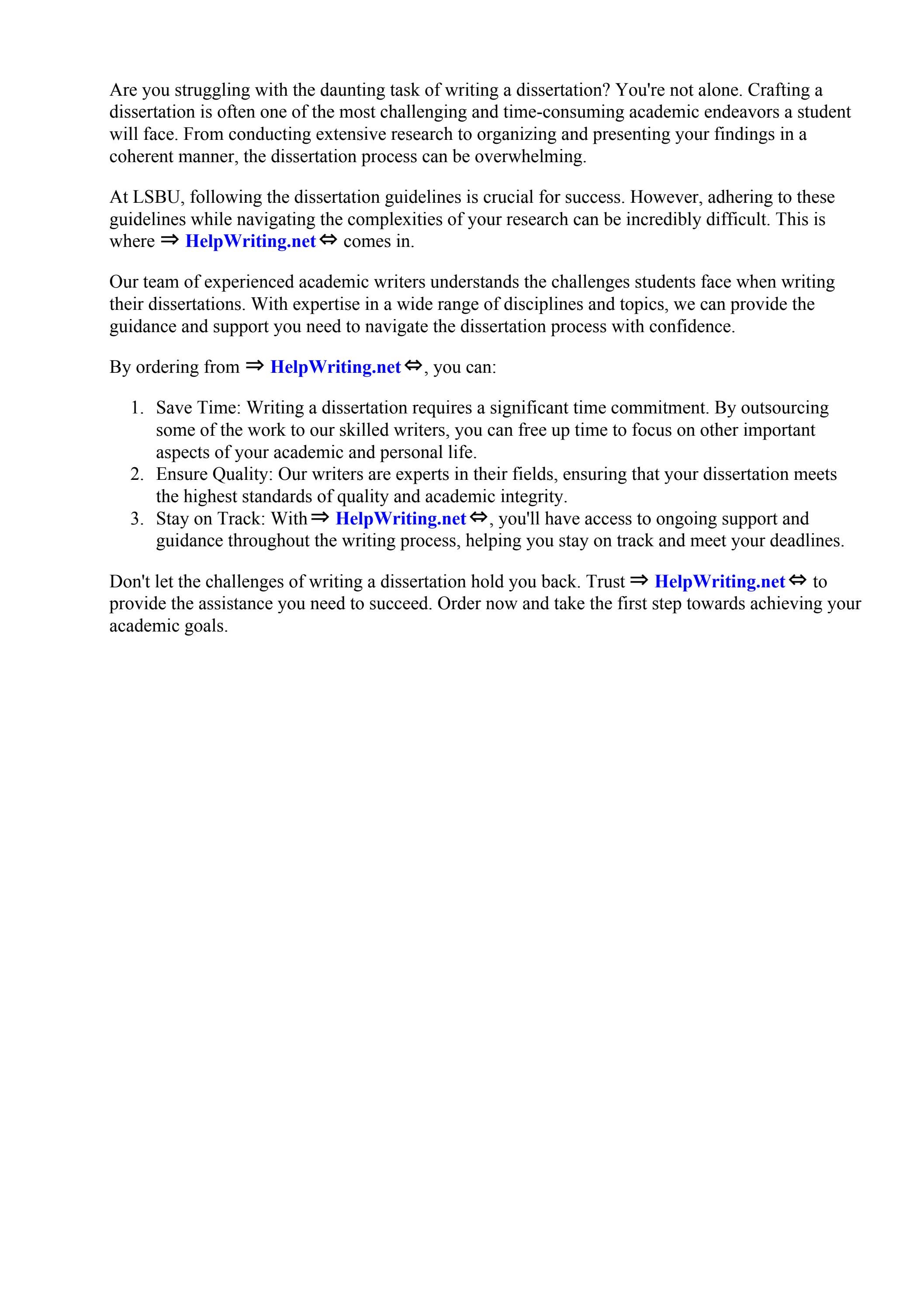 Lsbu Dissertation Guidelines by Brittany Hohman - Issuu