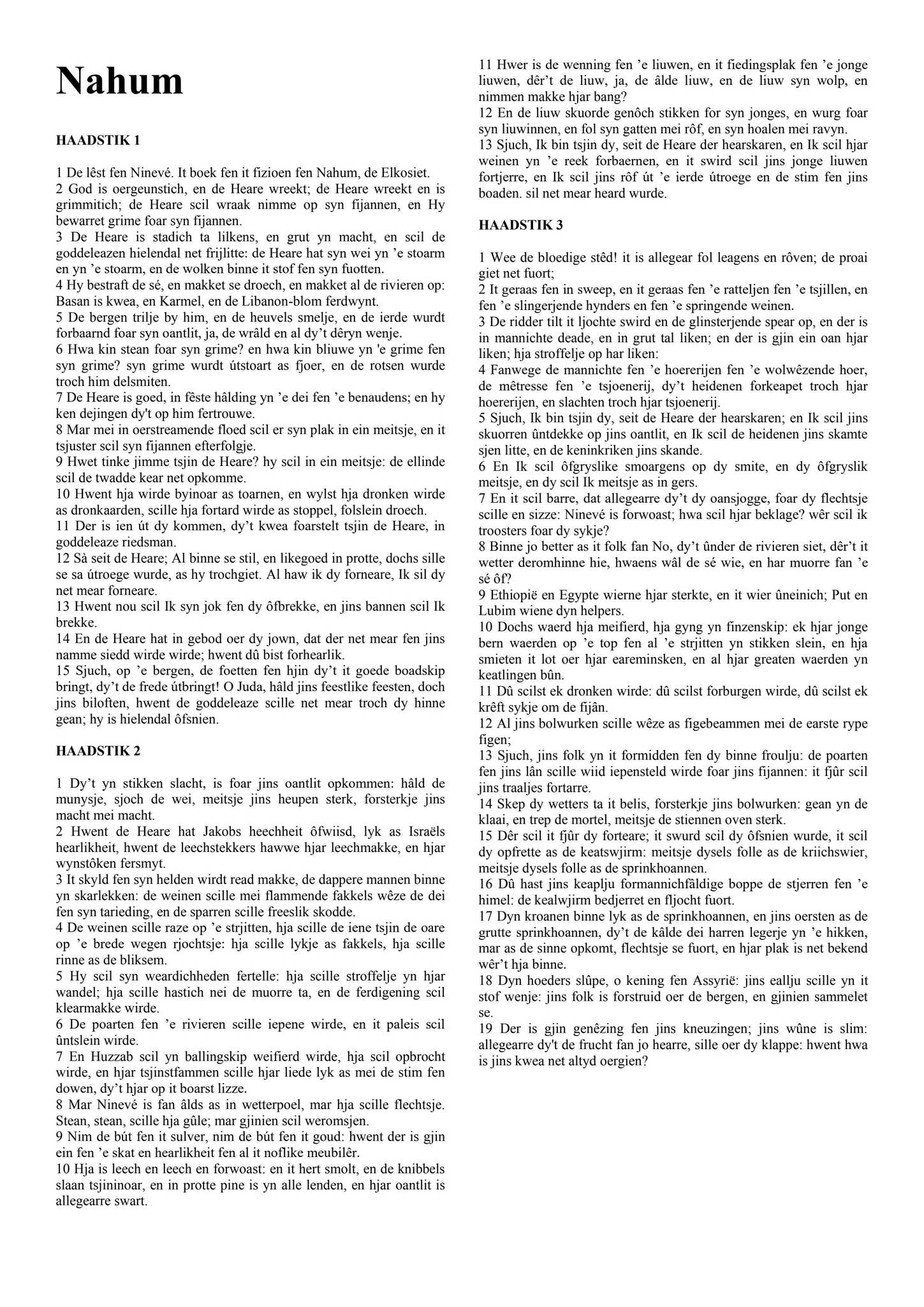 Western Frisian - The Book of the Prophet Nahum by Filipino Tracts and ...