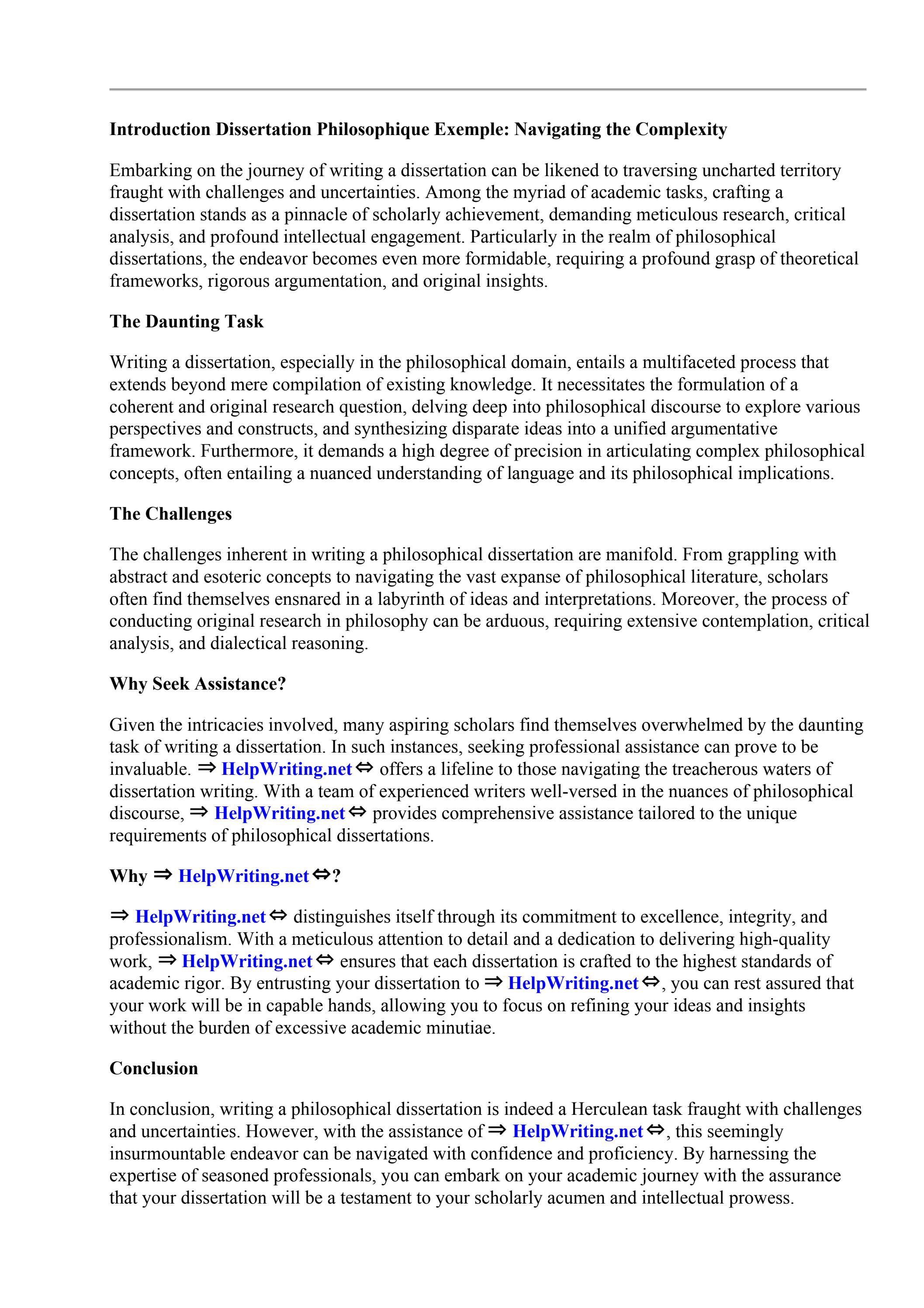 Introduction Dissertation Philosophique Exemple by Emily Dunn - Issuu