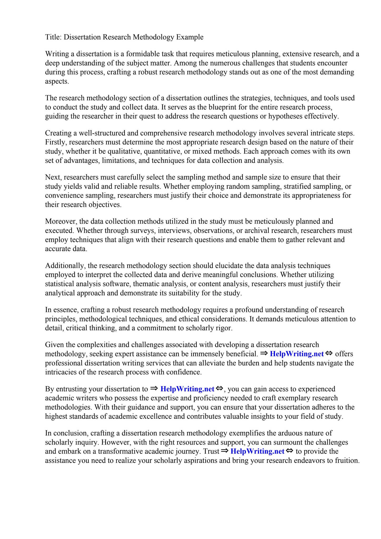 Dissertation Research Methodology Example by Lauren Love - Issuu