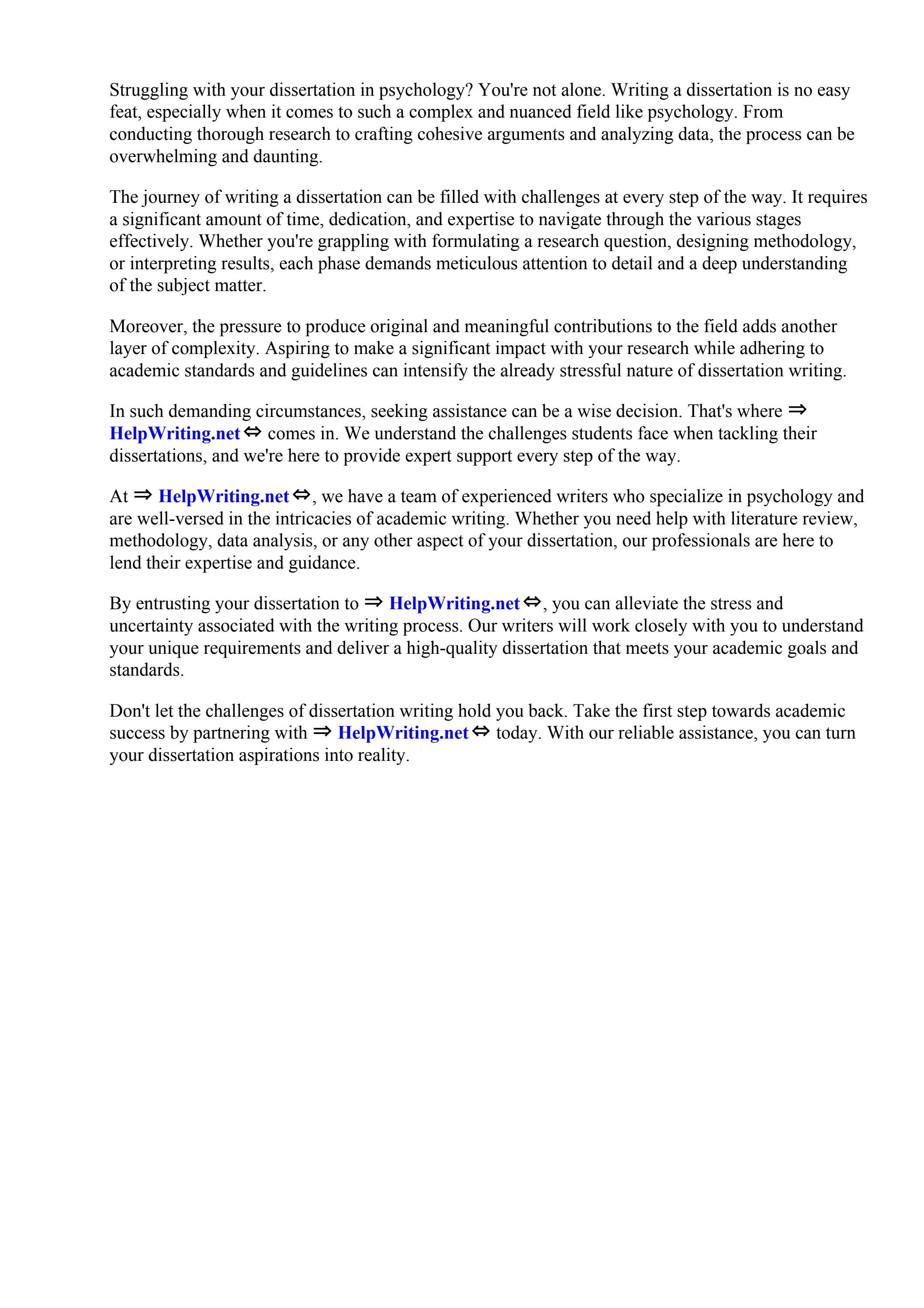 Sample Dissertation In Psychology by Brenda Moody - Issuu