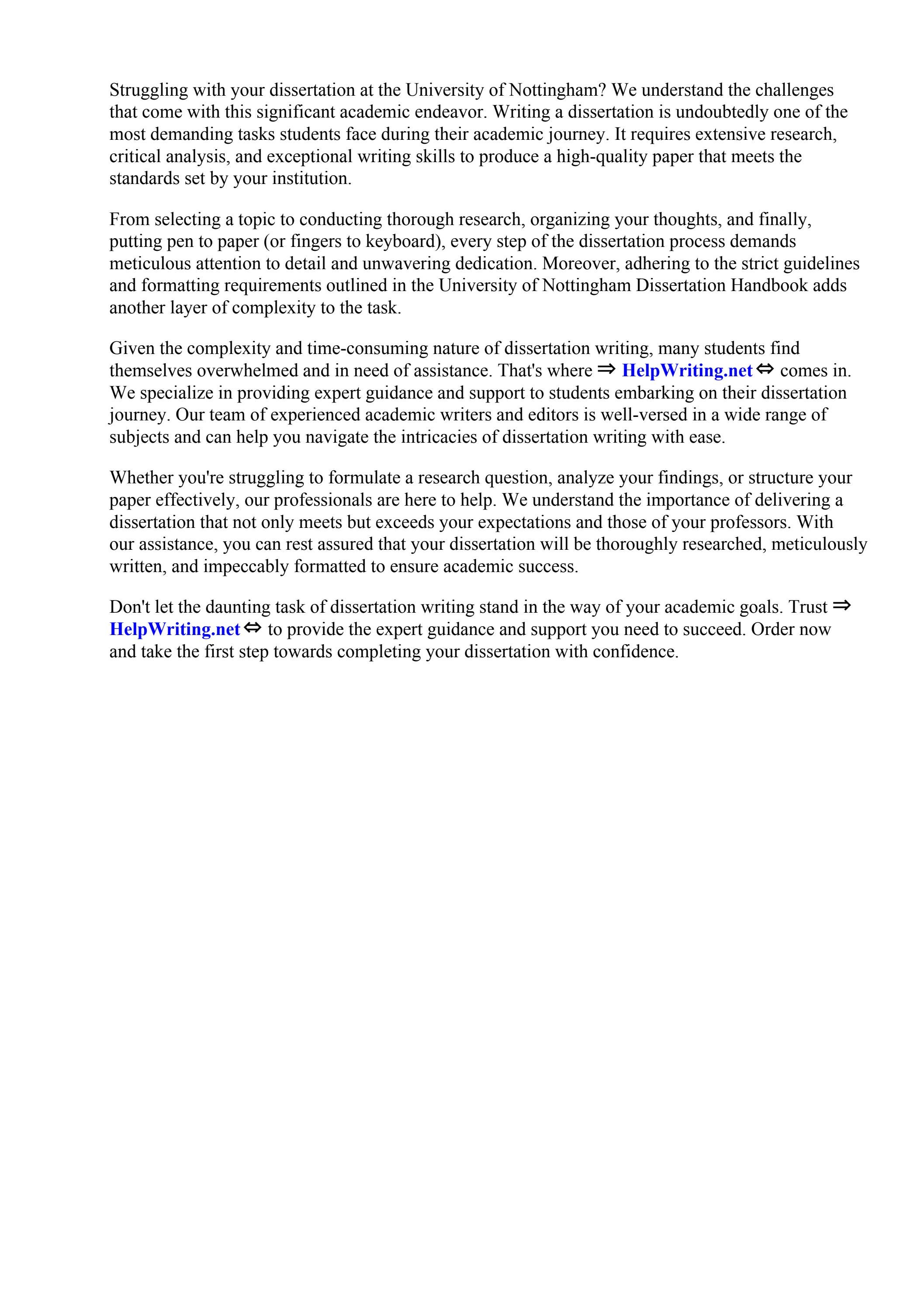 University Of Nottingham Dissertation Handbook by Maria Robinson - Issuu