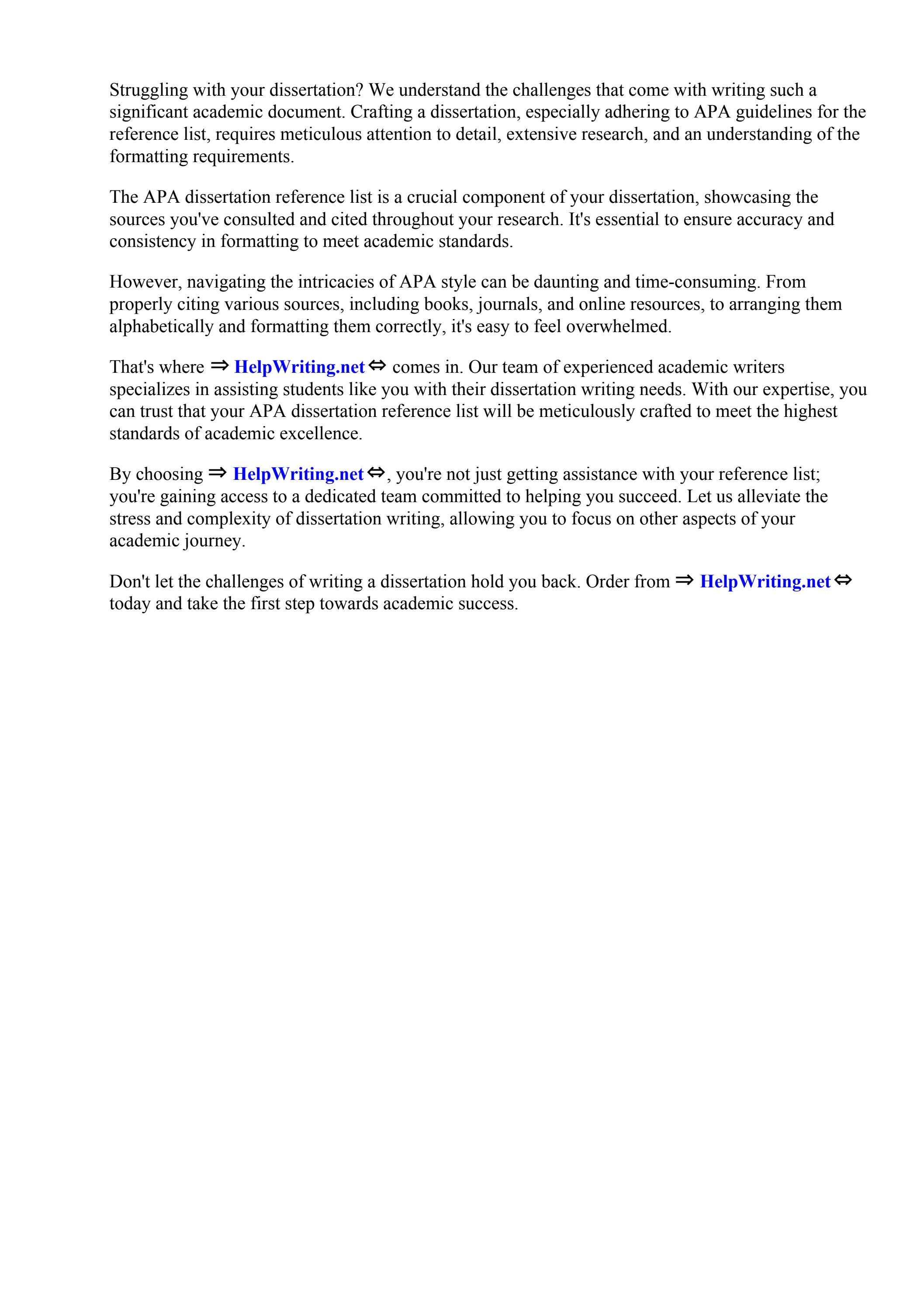 Apa Dissertation Reference List by Annie Walton - Issuu