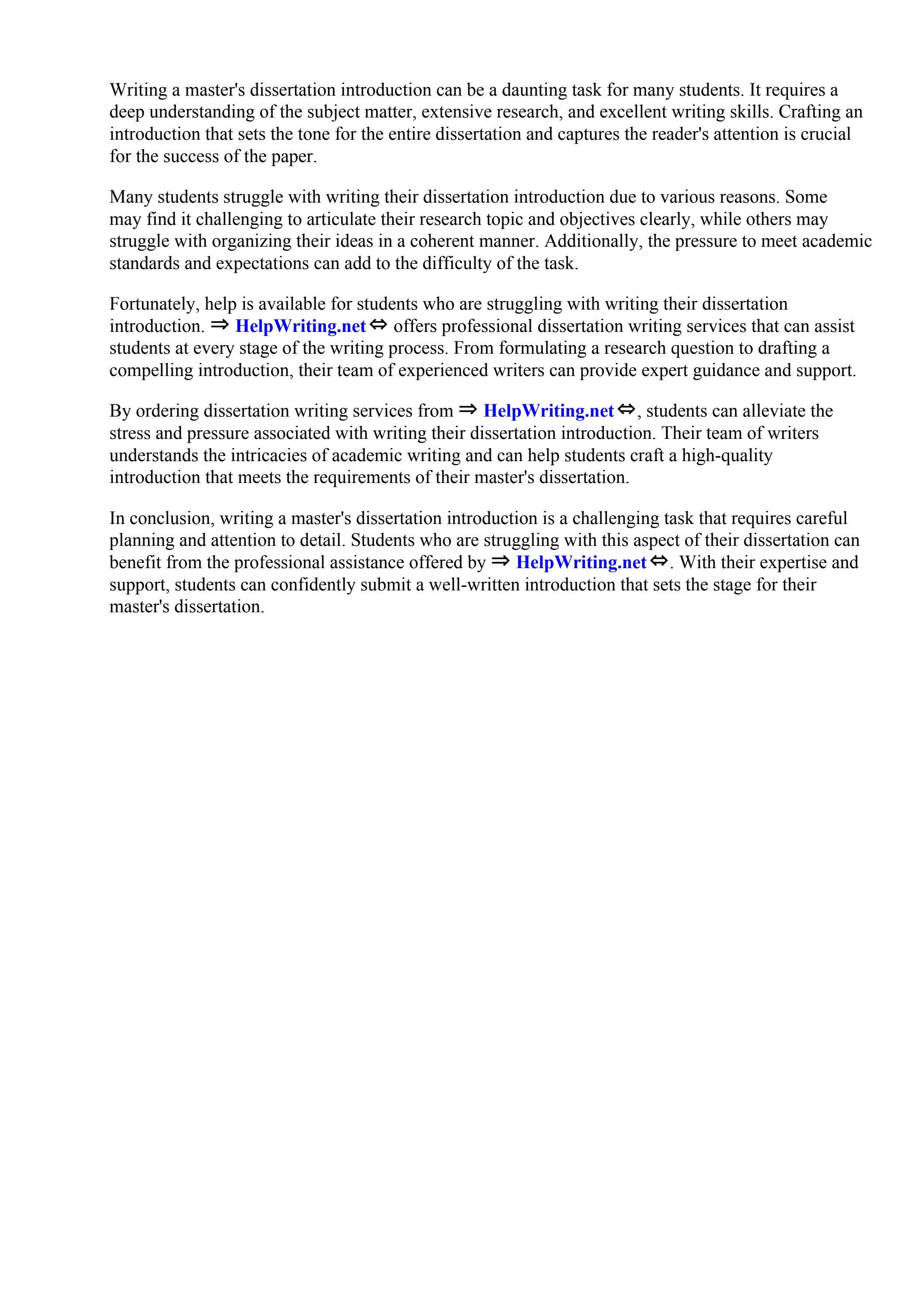 How To Write A Masters Dissertation Introduction by Annie Walton - Issuu
