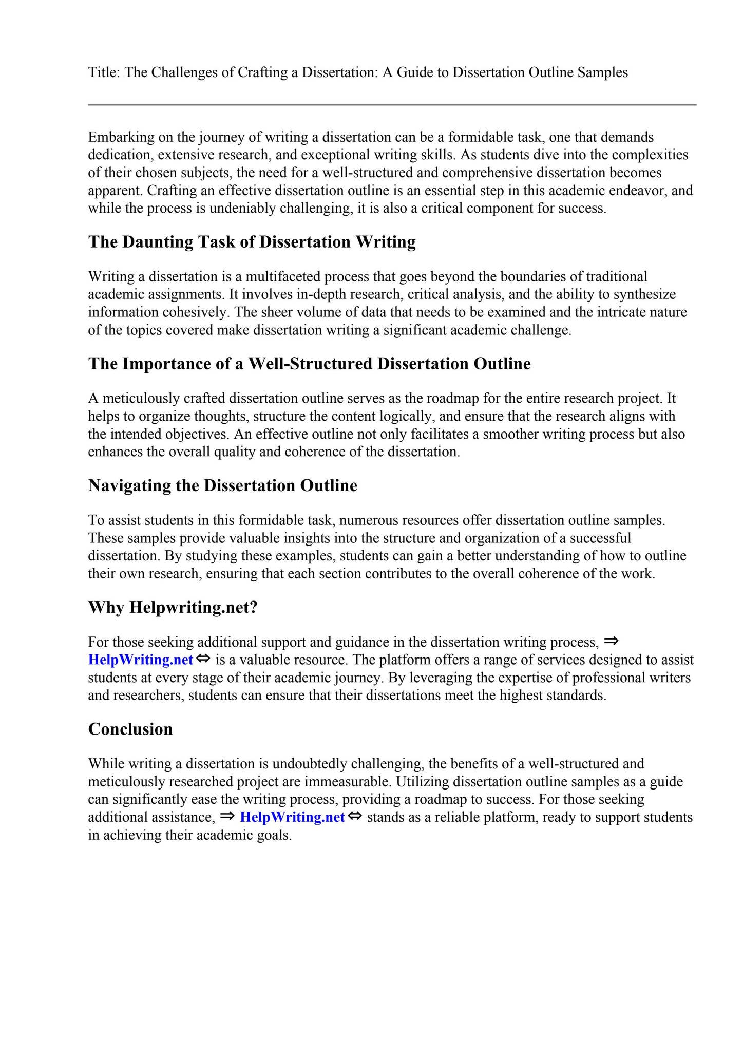 Dissertation Outline Samples by Jessica Adams - Issuu