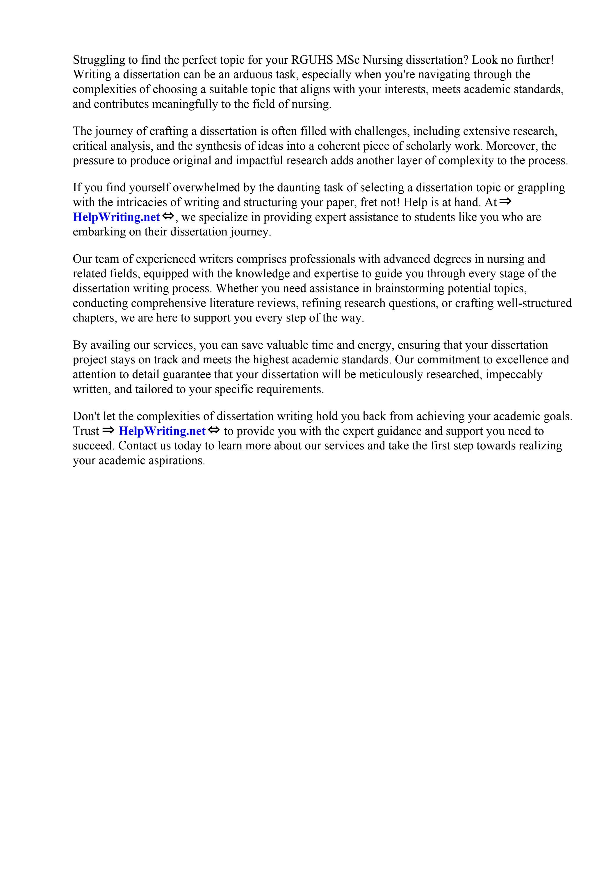 Rguhs Msc Nursing Dissertation Topics by Charlie Jameson - Issuu