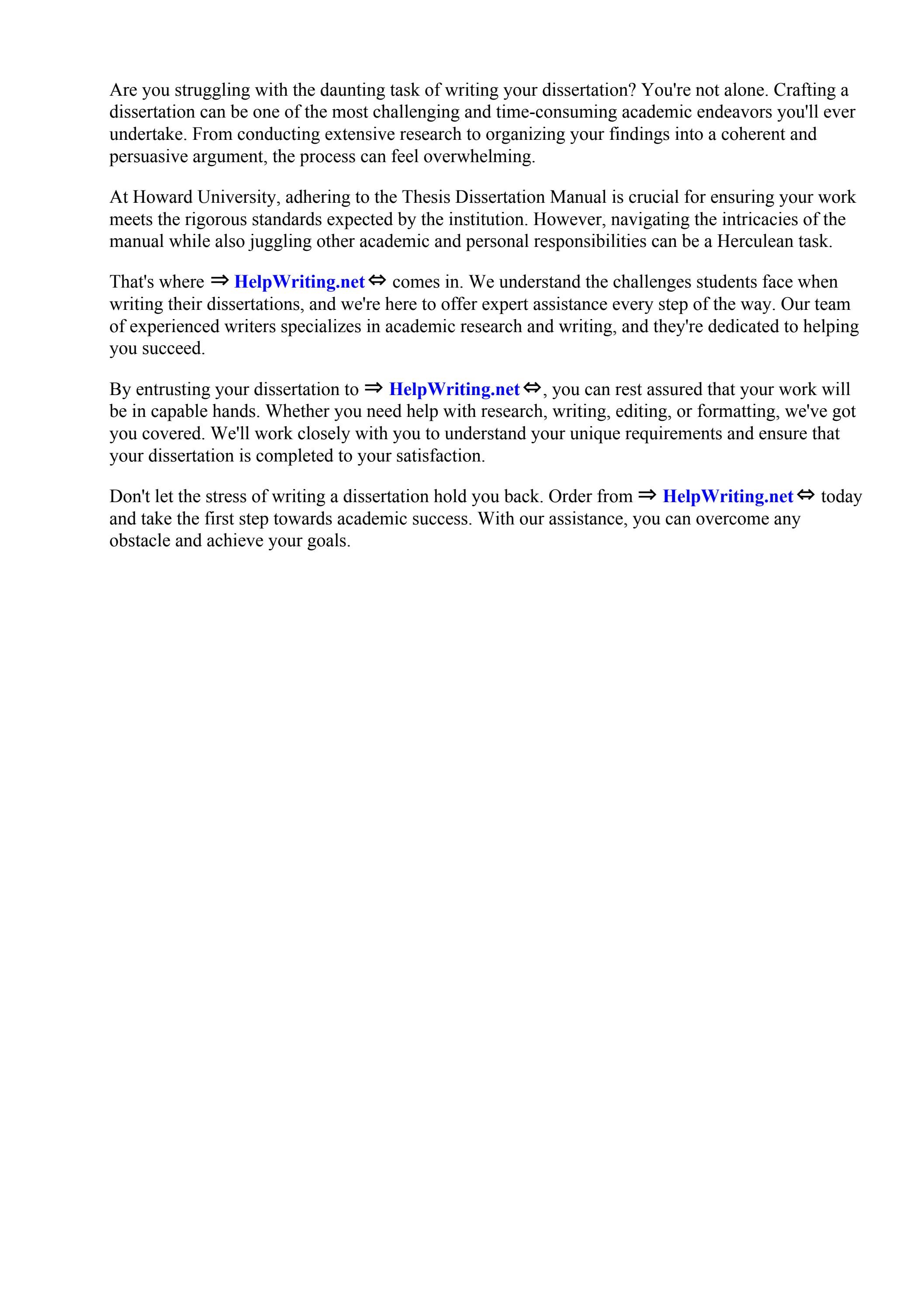 Howard University Thesis Dissertation Manual by Ann Bounds - Issuu