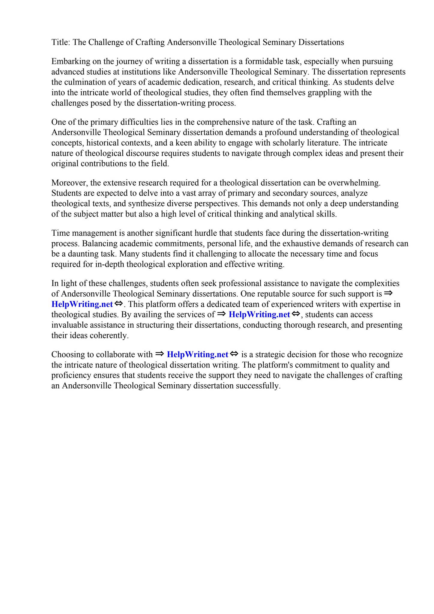 Andersonville Theological Seminary Dissertations by Melissa Ford - Issuu