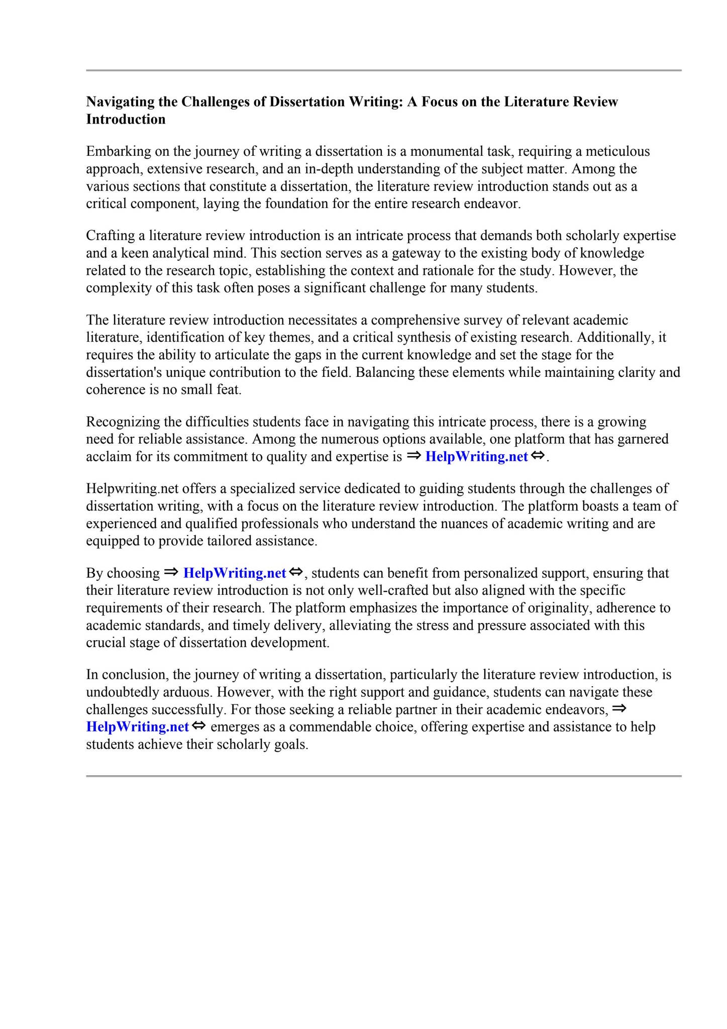 Dissertation Literature Review Introduction by Kendra Koopman - Issuu