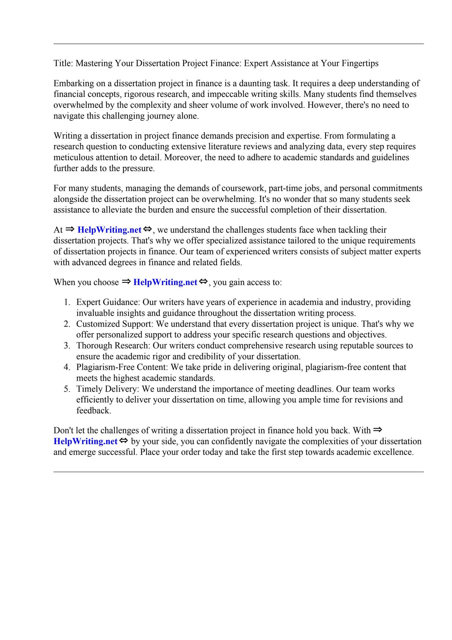 Dissertation Project Finance by Kim Pritchett - Issuu