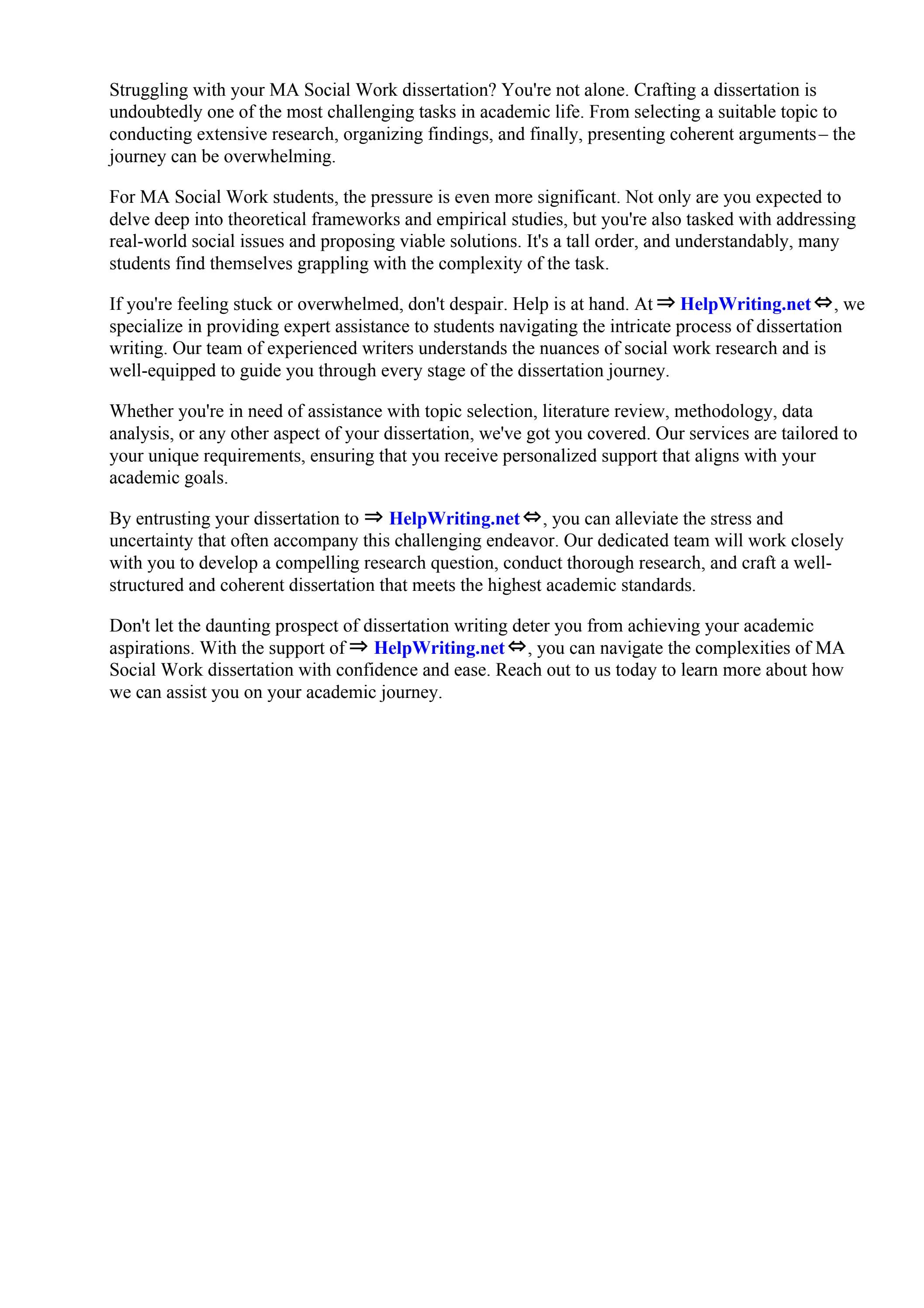 Ma Social Work Dissertation Examples by Kristi Nguyen - Issuu