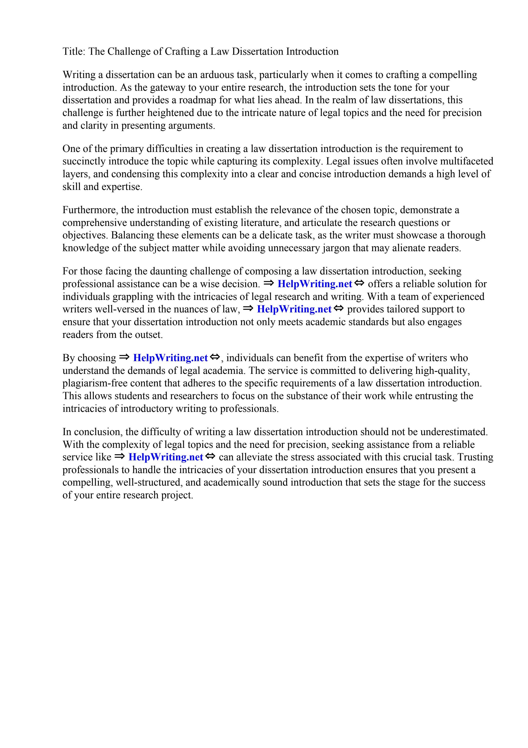 Example Law Dissertation Introduction by ClarksvilleCieraReese - Issuu