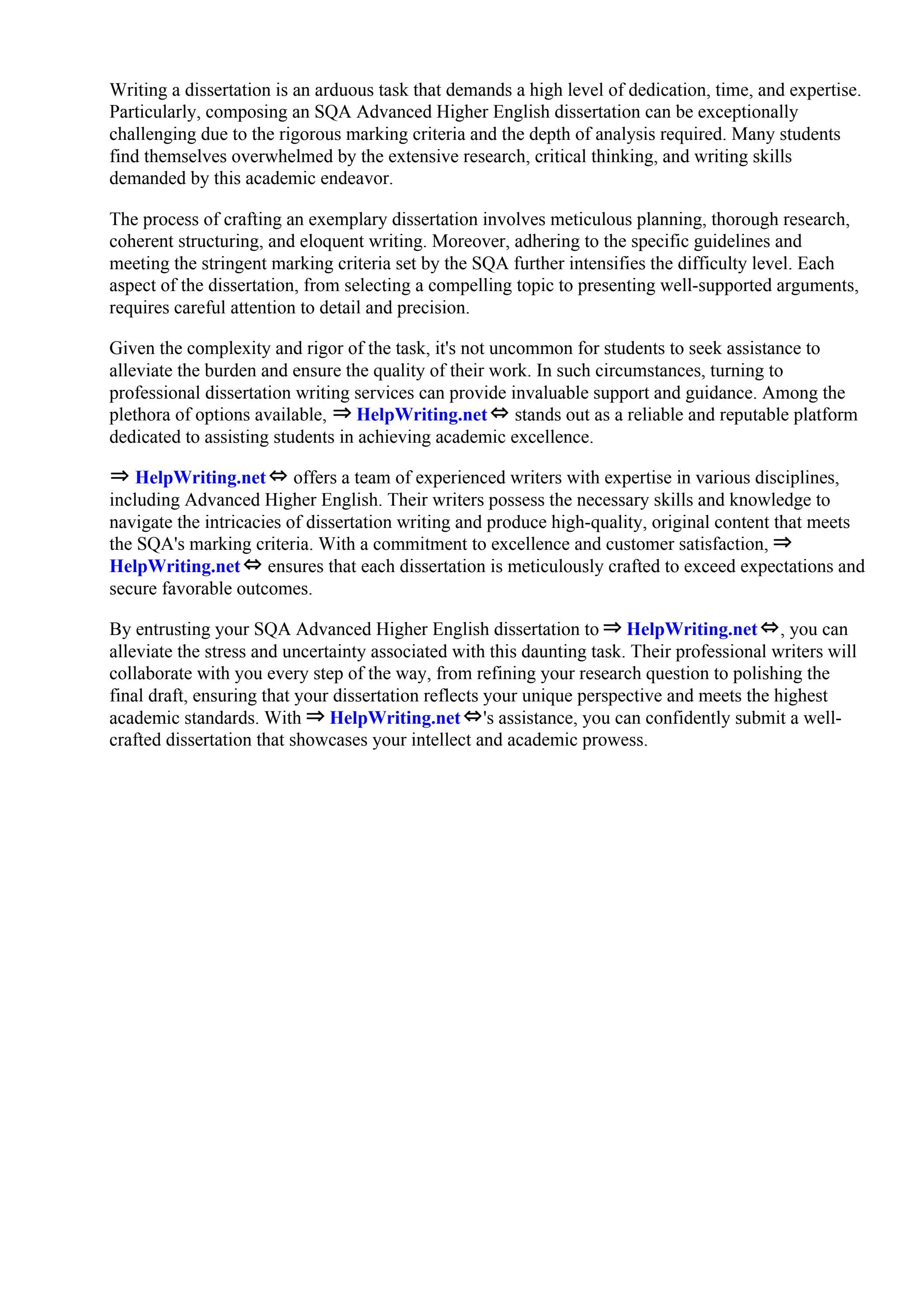 Sqa Advanced Higher English Dissertation Marking by Tara Landry - Issuu