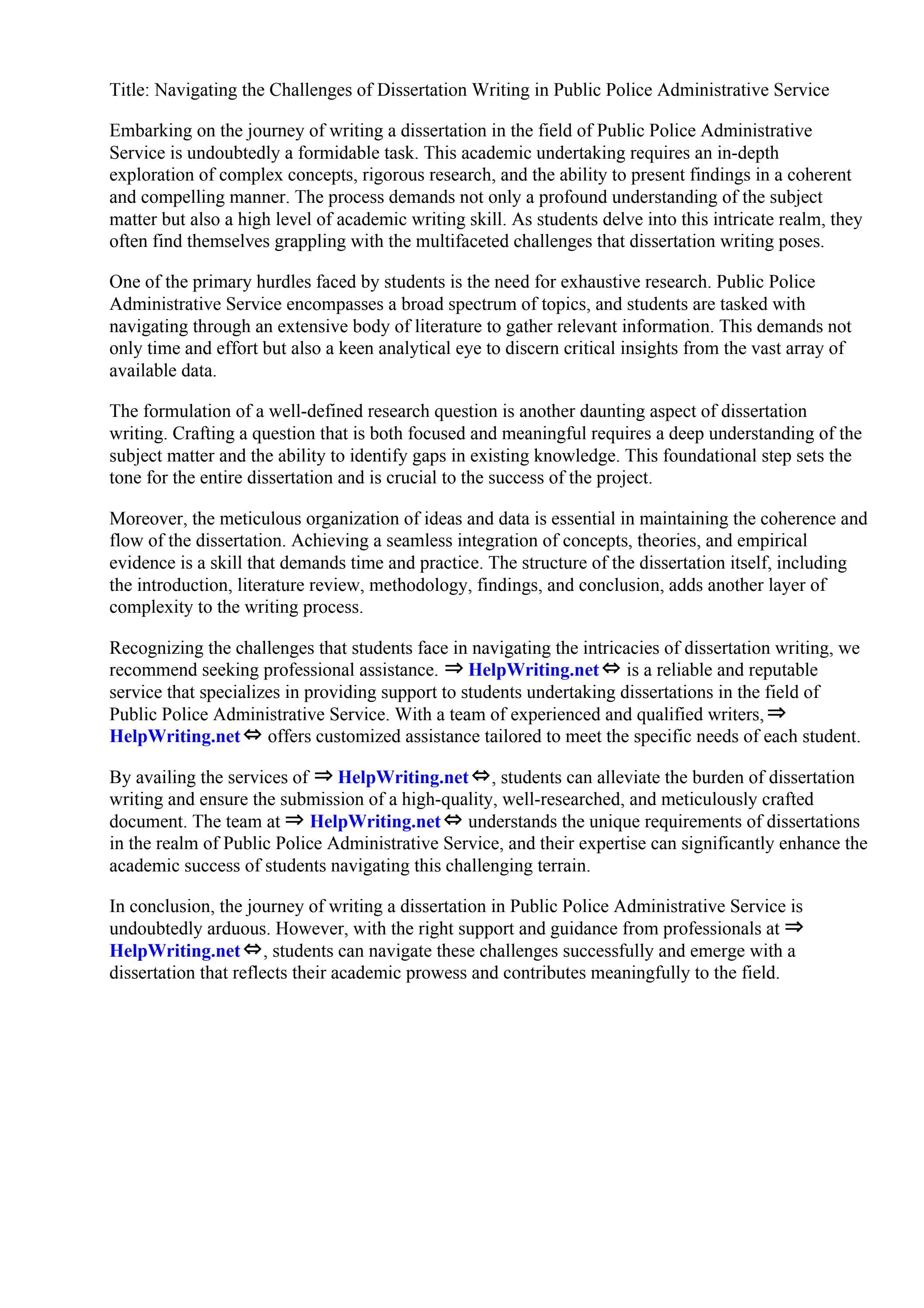 Dissertation Service Public Police Administrative by Tiffany Jones - Issuu