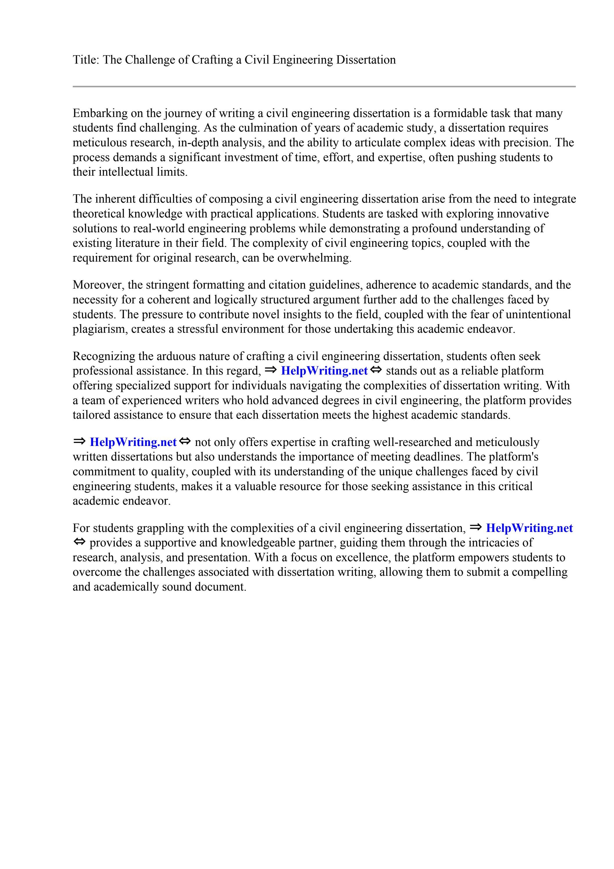 Civil Engineering Dissertation Help by Dora Namken - Issuu