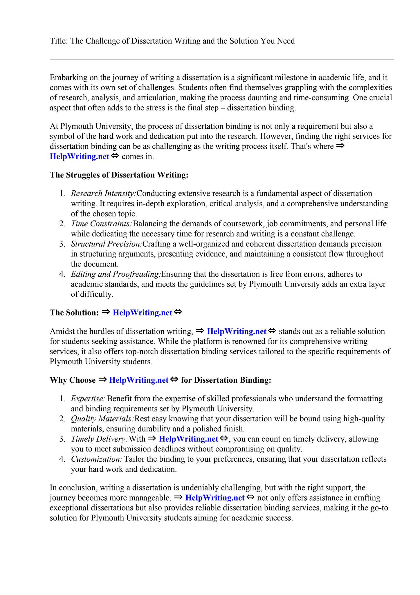 Dissertation Binding Plymouth University by Amanda Wesolowski - Issuu