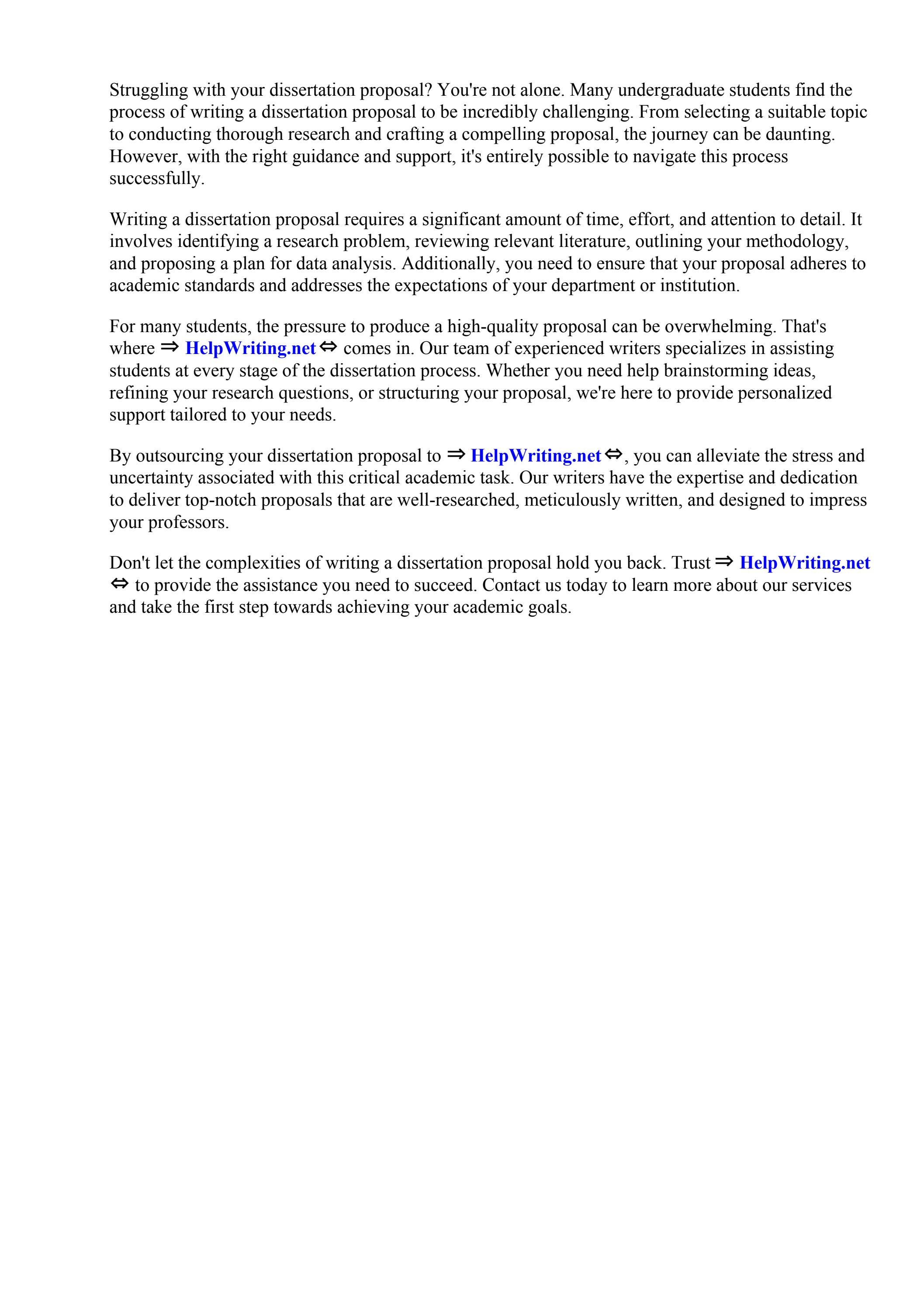 Dissertation Proposal Example Undergraduate by Felicia Green - Issuu