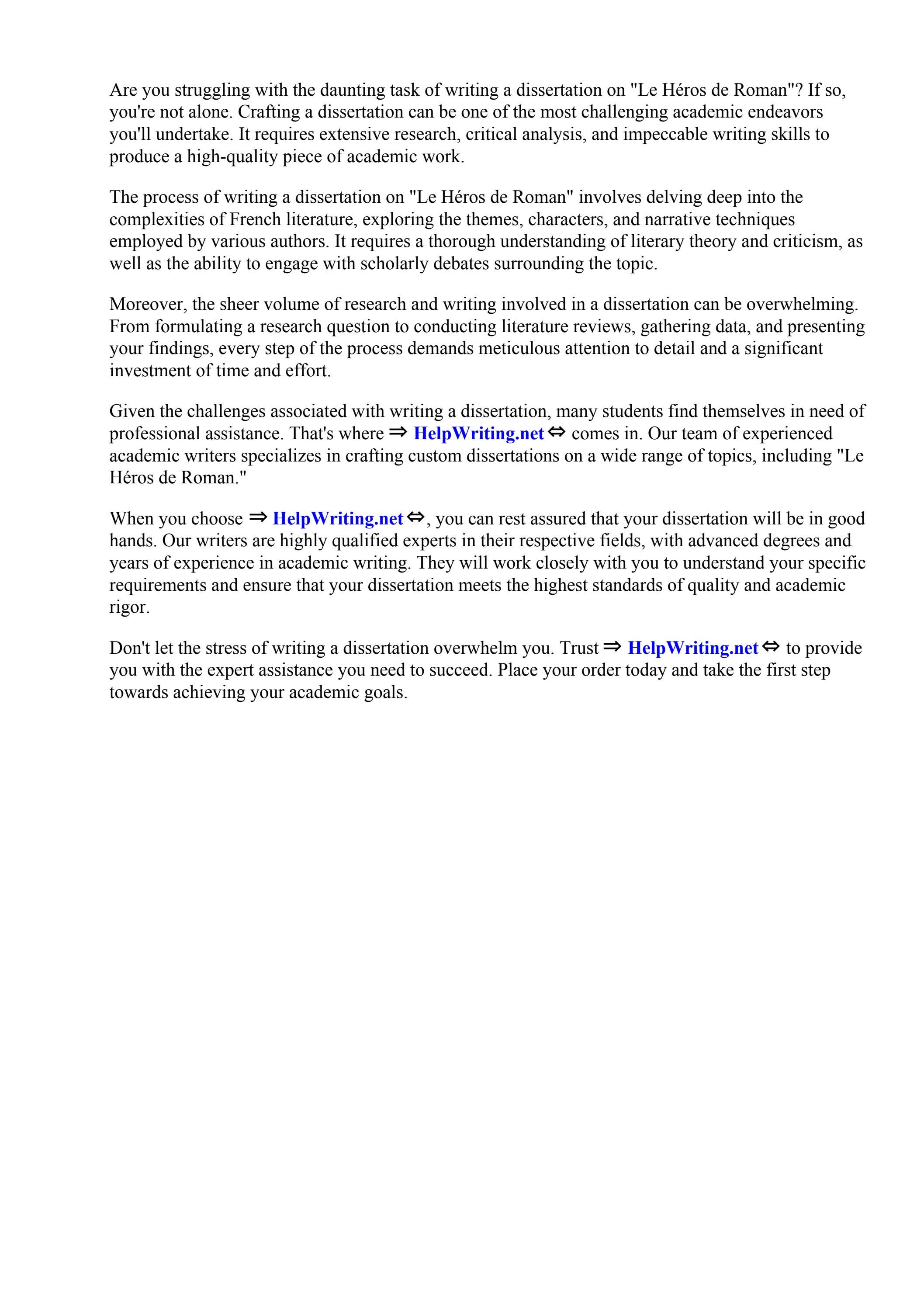 Dissertation Le Heros De Roman by Sarah Davis - Issuu