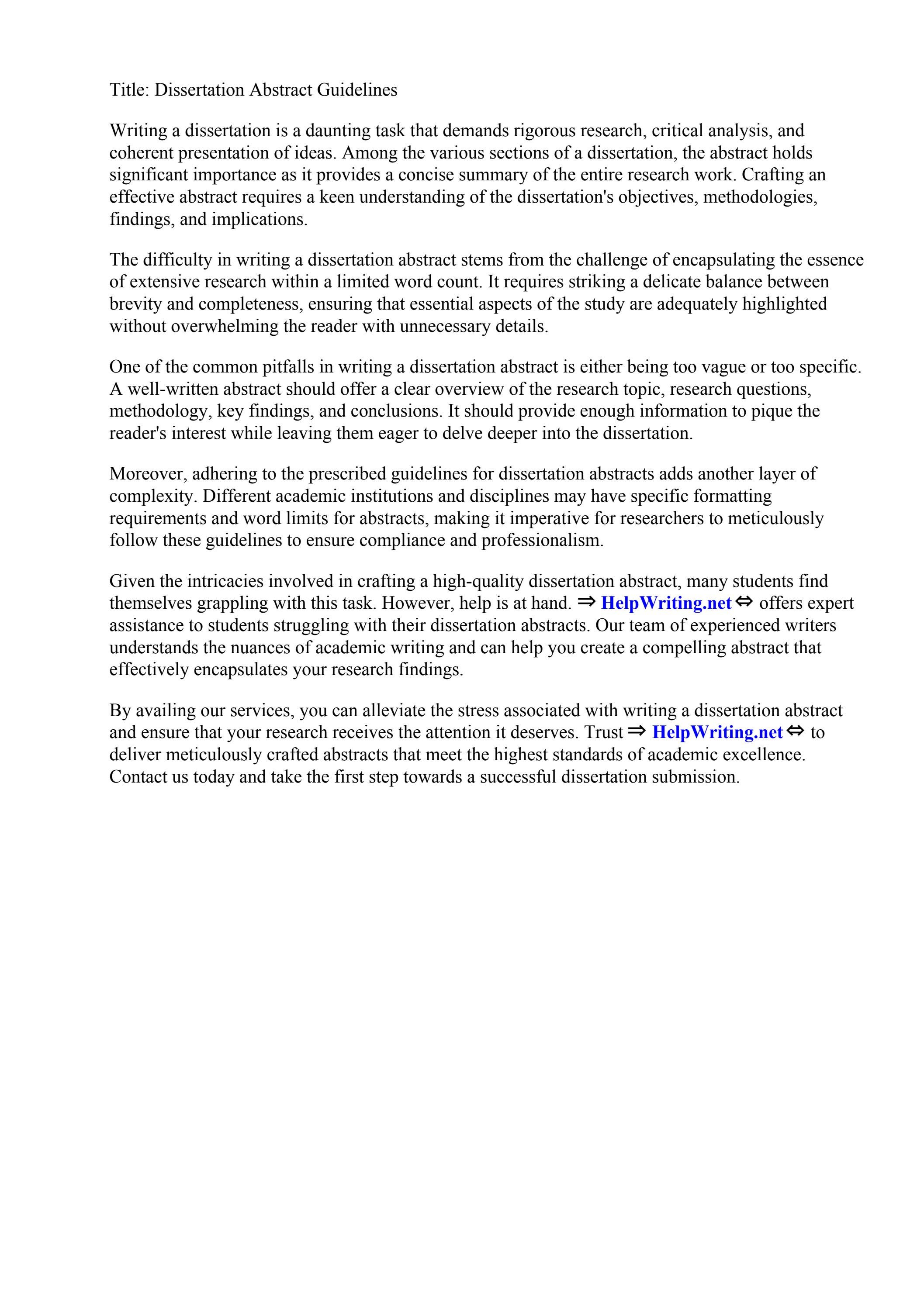 Dissertation Abstract Guidelines by Danielle Patra - Issuu