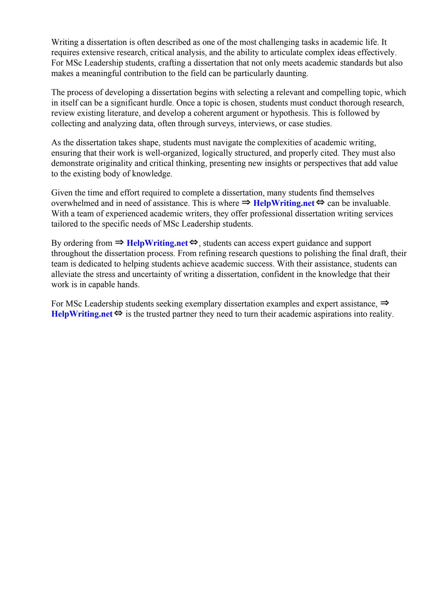 Msc Leadership Dissertation Examples by Inbal Stotts - Issuu