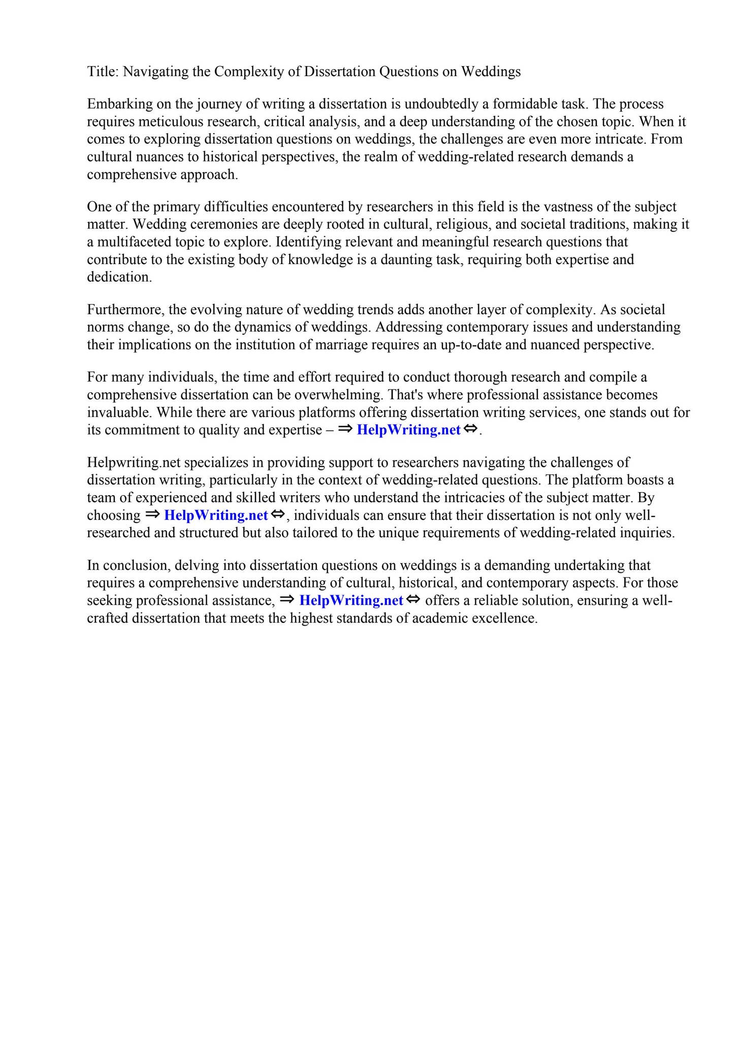 Dissertation Questions On Weddings by Terese Jones - Issuu