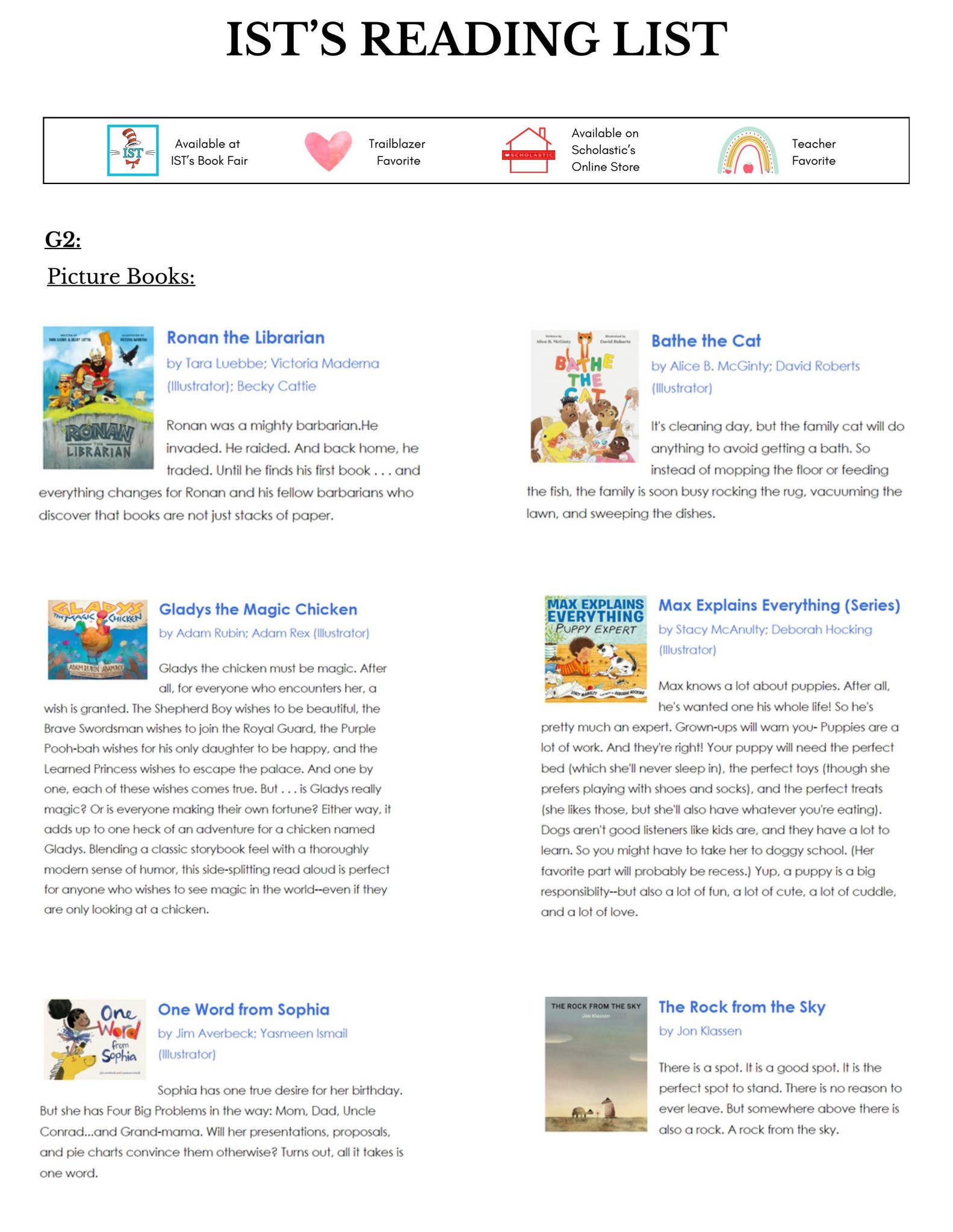 G2 Reading List by The International School of Texas - Issuu